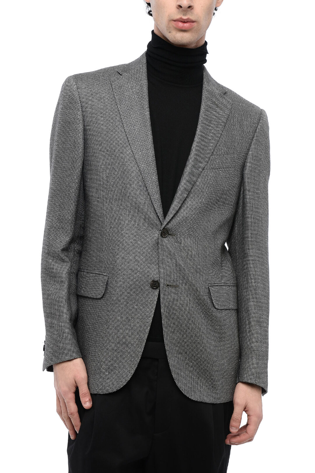 Corneliani CC COLLECTION Blazer Monopetto in Misto Cashmere Bird's Eye ...