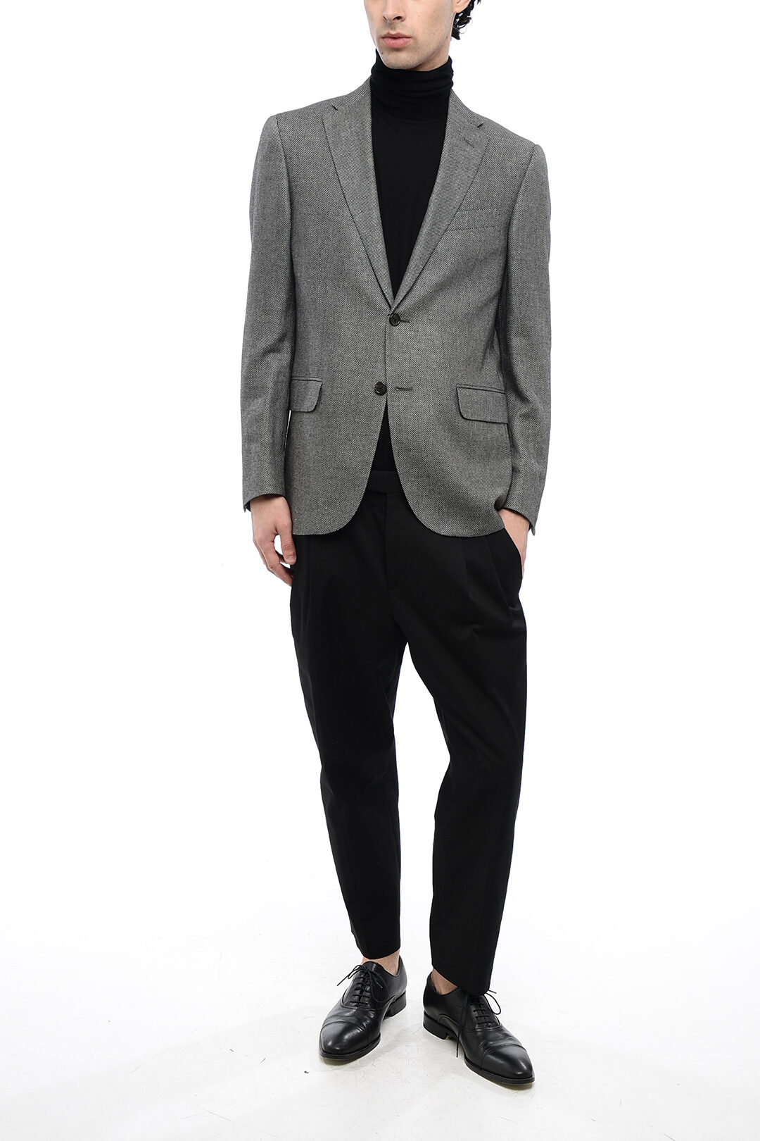 Corneliani CC COLLECTION Blazer Monopetto in Misto Cashmere Bird's Eye ...