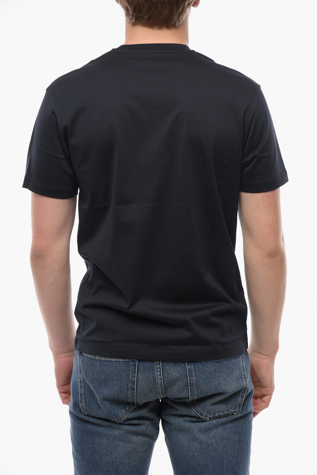 Corneliani CC COLLECTION Crew Neck Embroidered Logo Cotton T-Shirt men ...