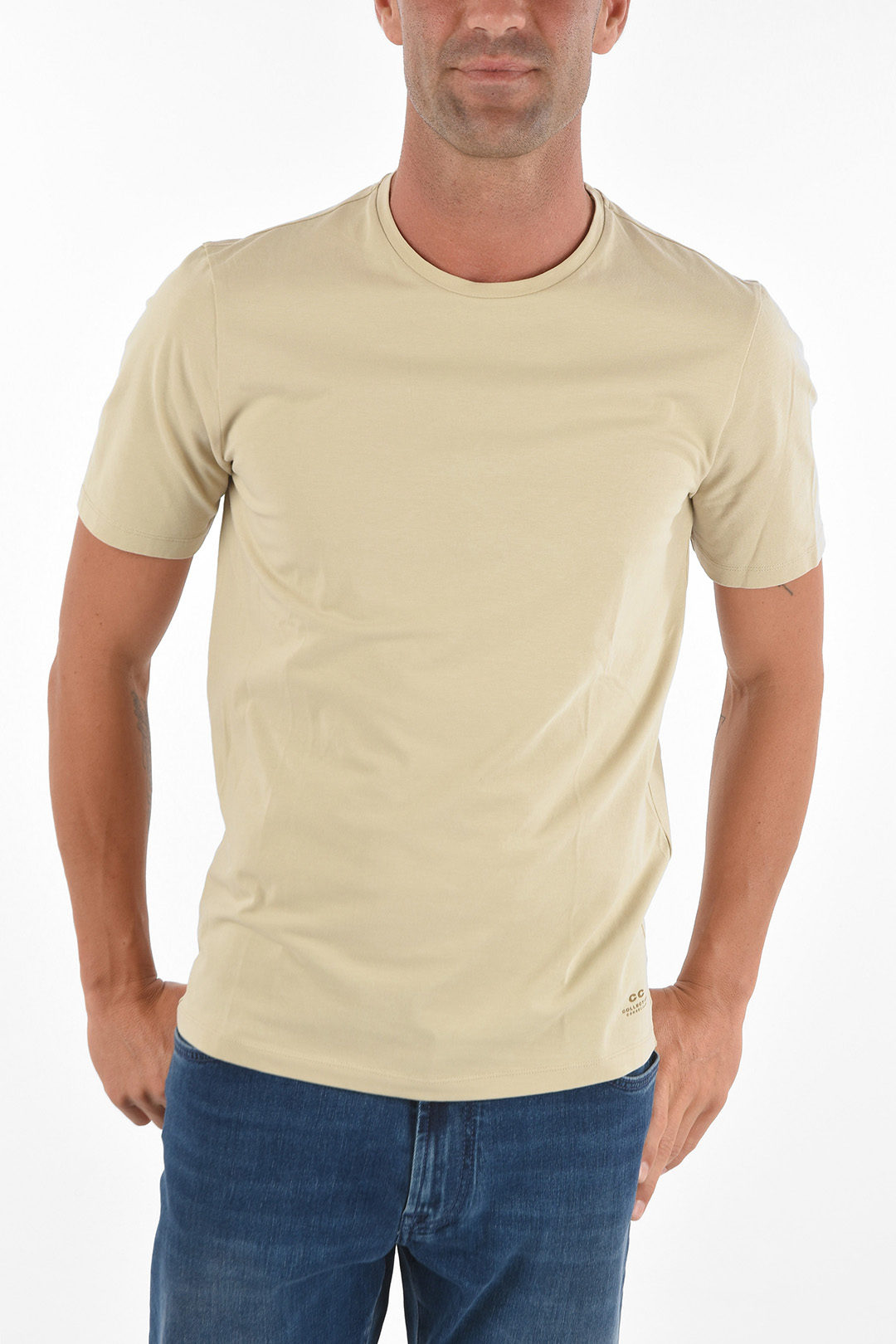 Corneliani CC COLLECTION Crew Neck Stretch Cotton T-Shirt men - Glamood ...