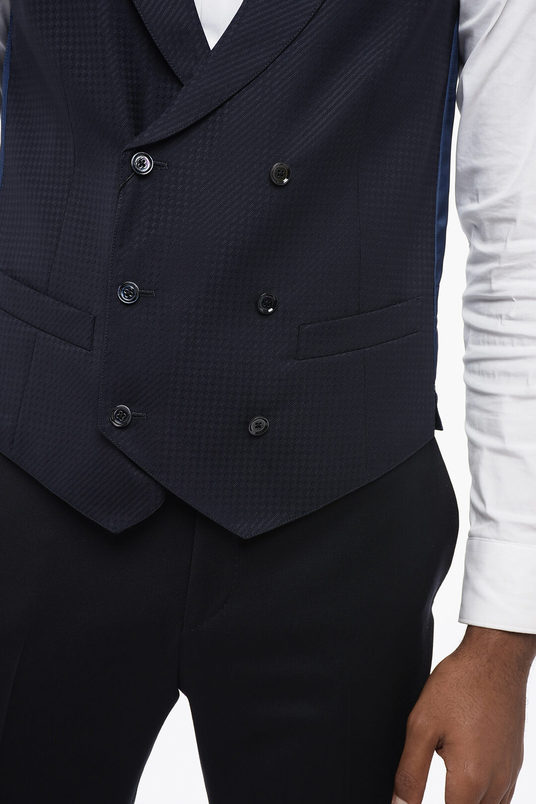 Corneliani CC COLLECTION Double-breasted Jacquard Fabric Vest men ...