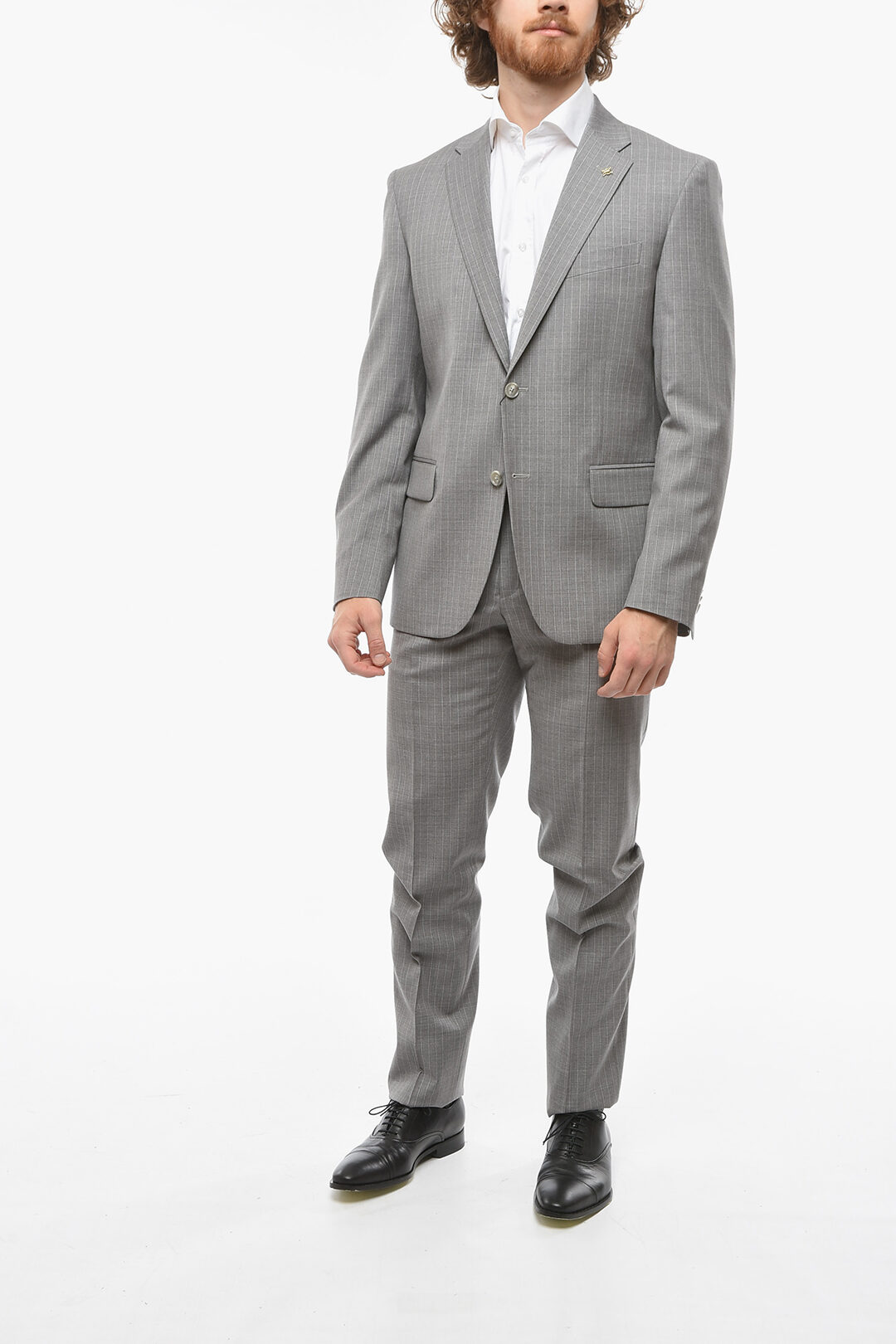 Corneliani CC COLLECTION Flap Pocket RIGHT Pinstriped Suit men ...