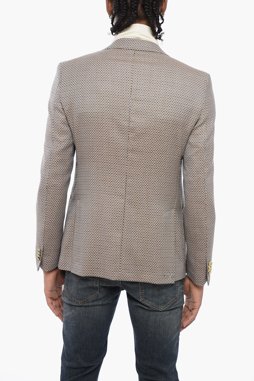 Corneliani CC COLLECTION Geometric Patterned Half-lined Blazer men ...