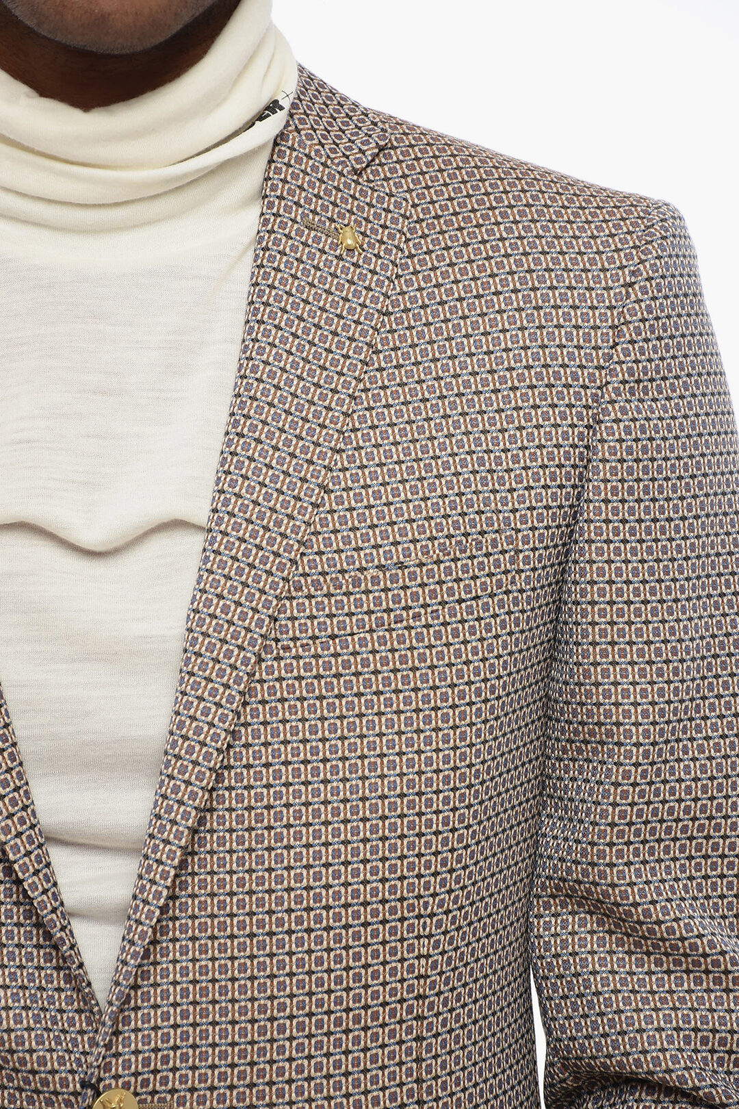 Corneliani CC COLLECTION Geometric Patterned Half-lined Blazer men ...
