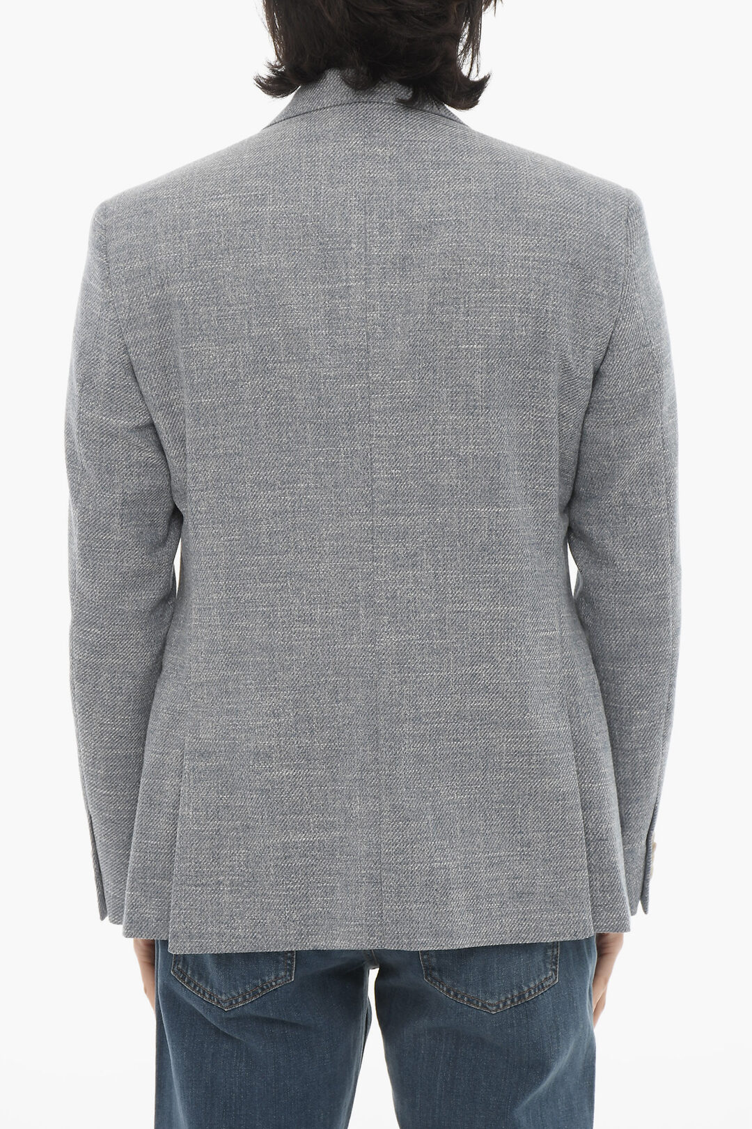 Corneliani CC COLLECTION Half-Lined Cotton 2-Button Blazer With Notch ...