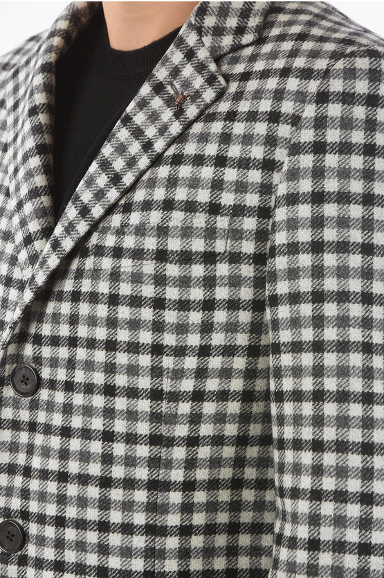 Corneliani CC COLLECTION Half-lined Gingham Patterned Coat men ...