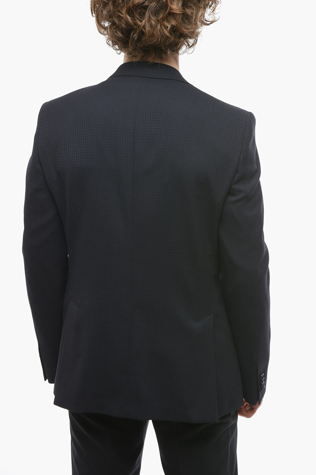 Corneliani CC COLLECTION Half-lined RESET Blazer with Pied de Poule ...