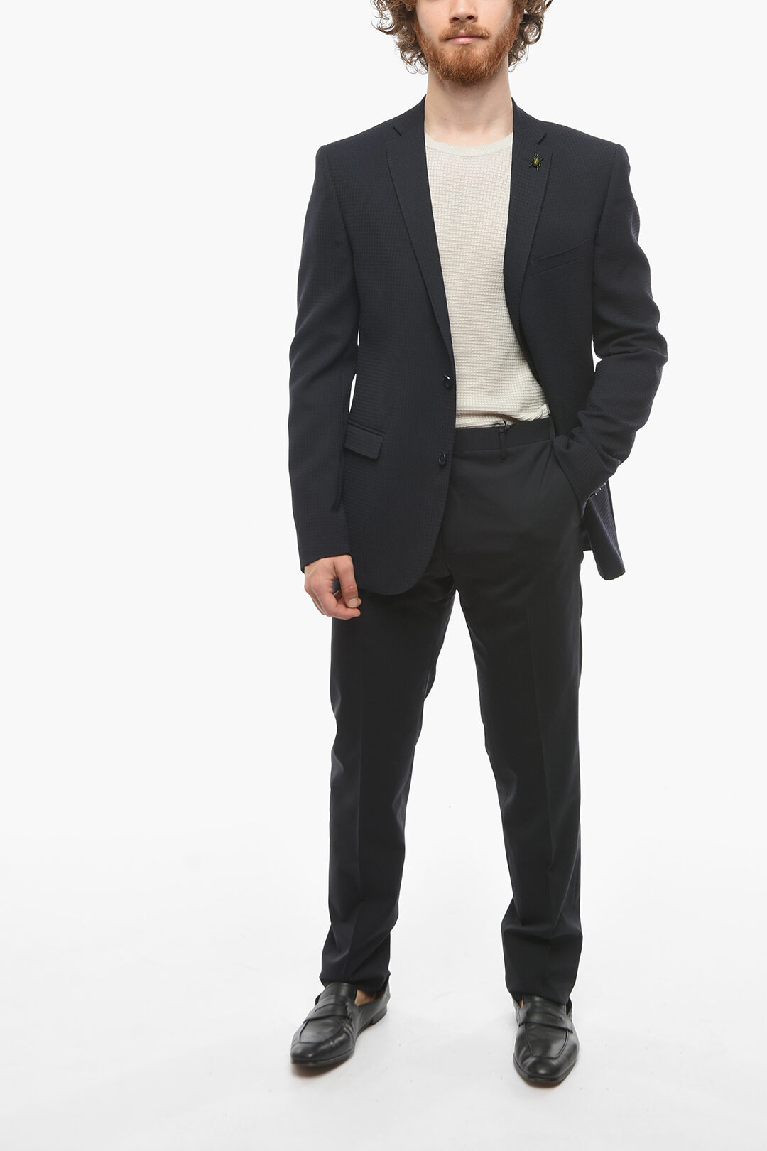 Corneliani CC COLLECTION Half-lined RESET Blazer with Pied de Poule ...