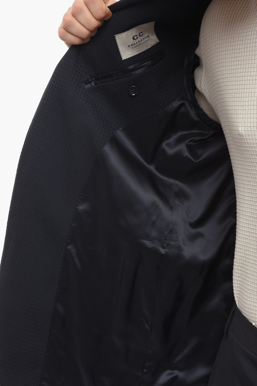 Corneliani CC COLLECTION Half-lined RESET Blazer with Pied de Poule ...