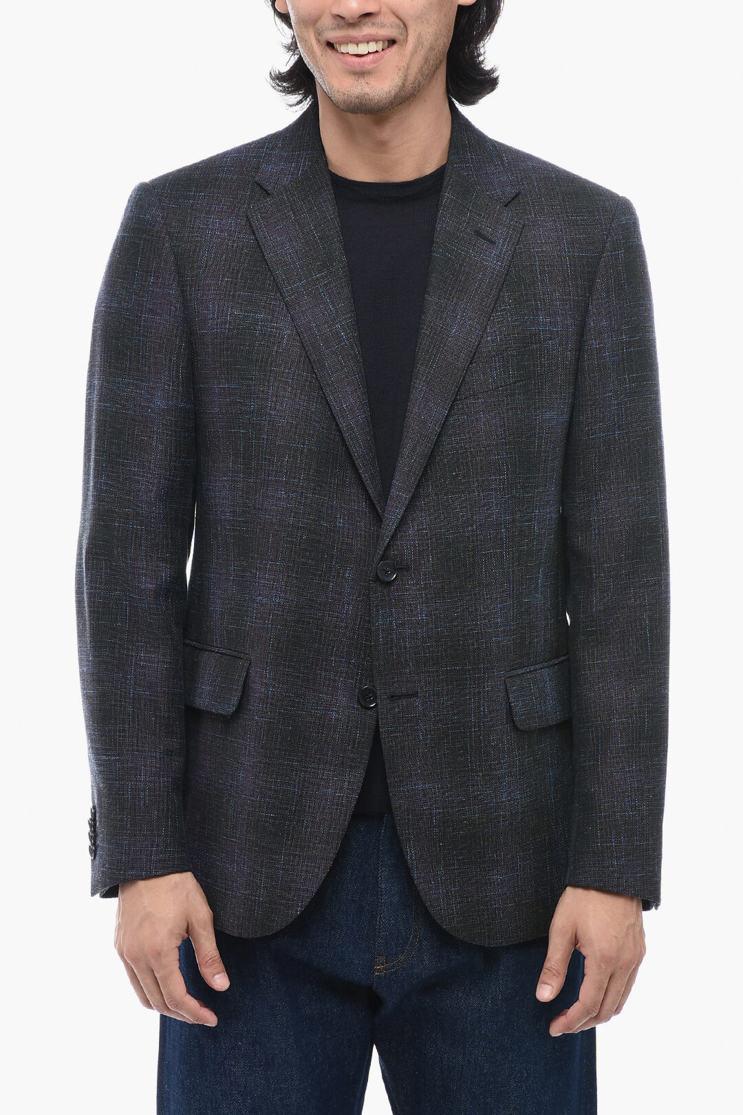 Corneliani CC COLLECTION Half-lined RIGHT Blazer with Multicolored ...