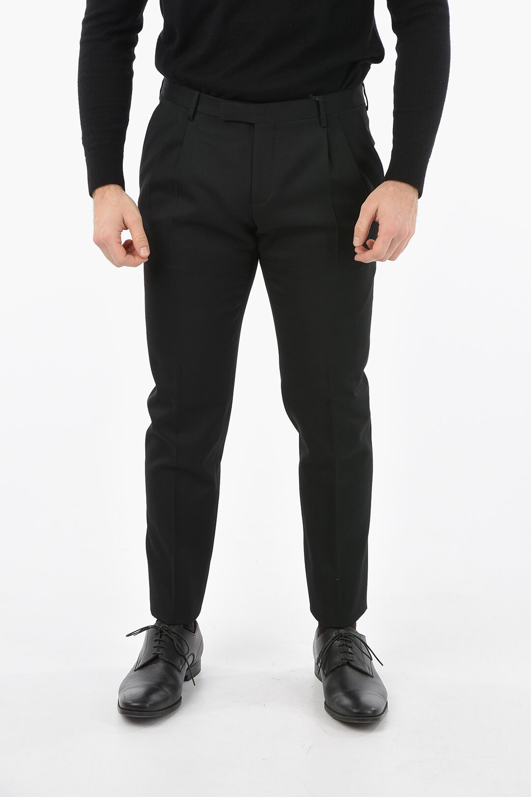 Corneliani CC COLLECTION Half-Lined Trousers with Zip and Hook Closure ...