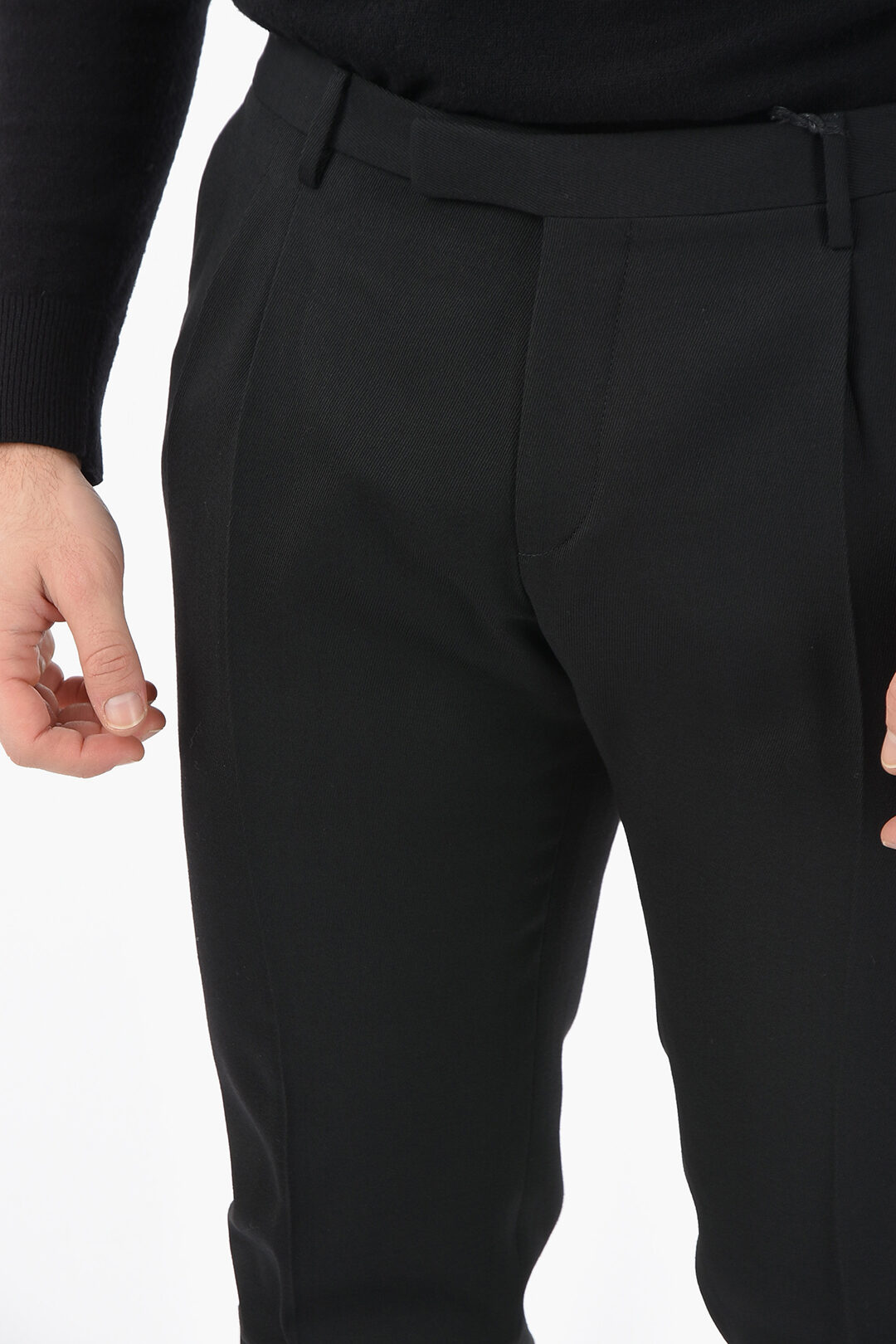 Corneliani CC COLLECTION Half-Lined Trousers with Zip and Hook Closure ...