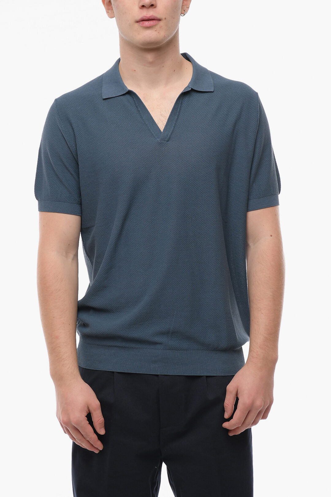 Corneliani CC COLLECTION Honeycomb Cotton GALAS CRE Polo men - Glamood ...