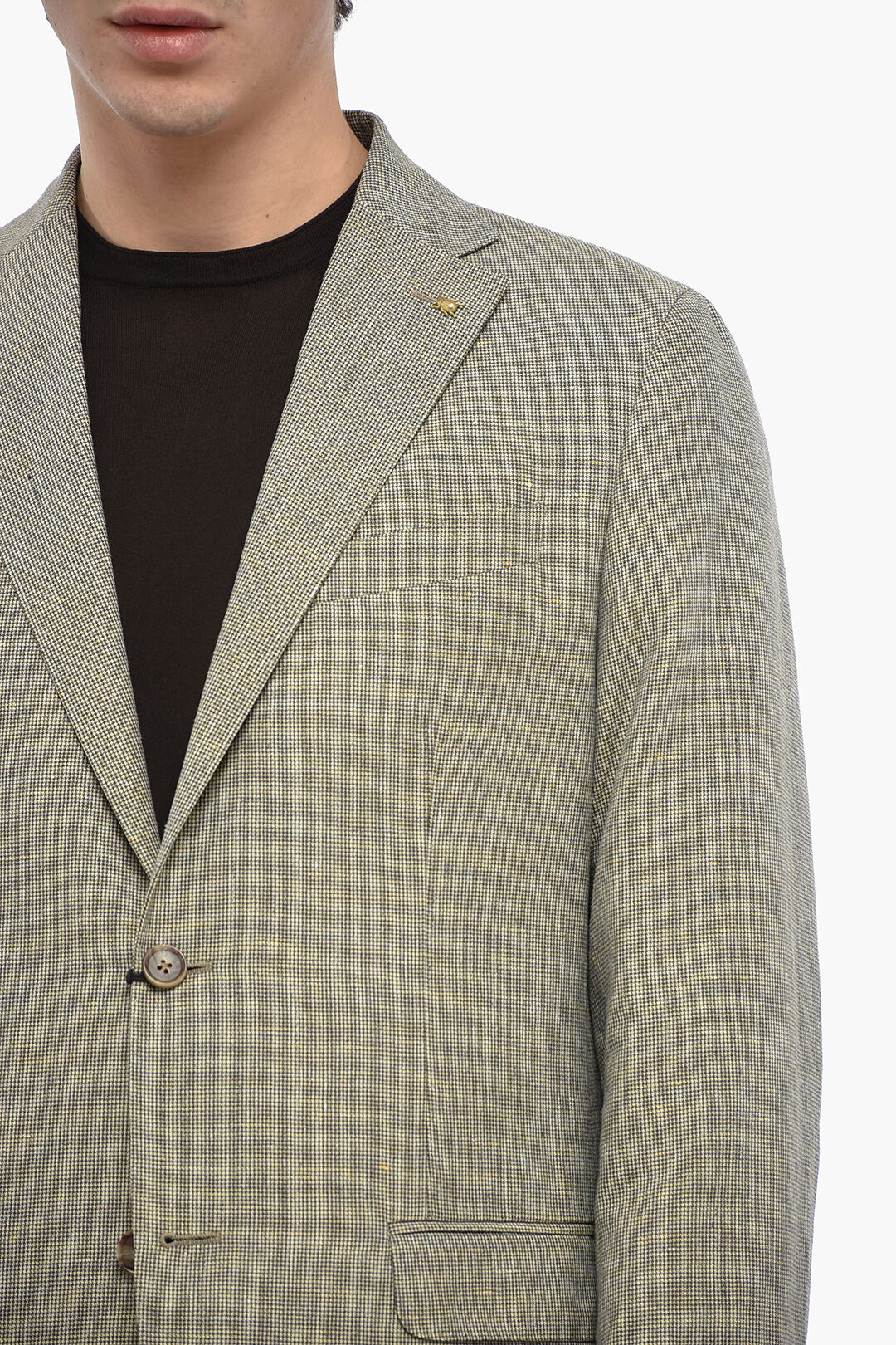 Corneliani CC COLLECTION Houndstooth RIGHT Flax Blend Suit men ...