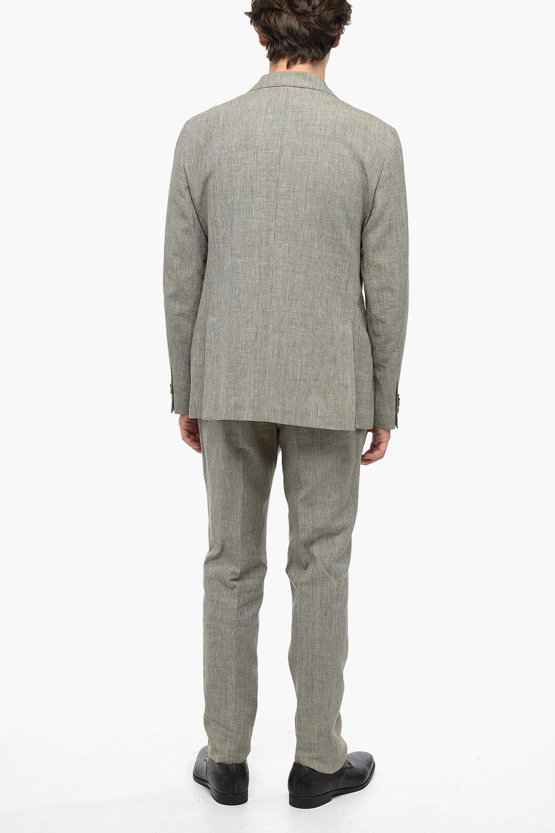 Corneliani CC COLLECTION Houndstooth RIGHT Flax Blend Suit men ...