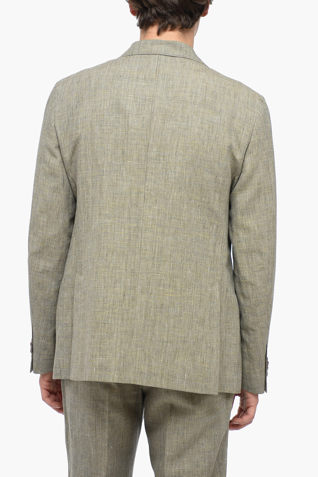 Corneliani CC COLLECTION Houndstooth RIGHT Flax Blend Suit men ...