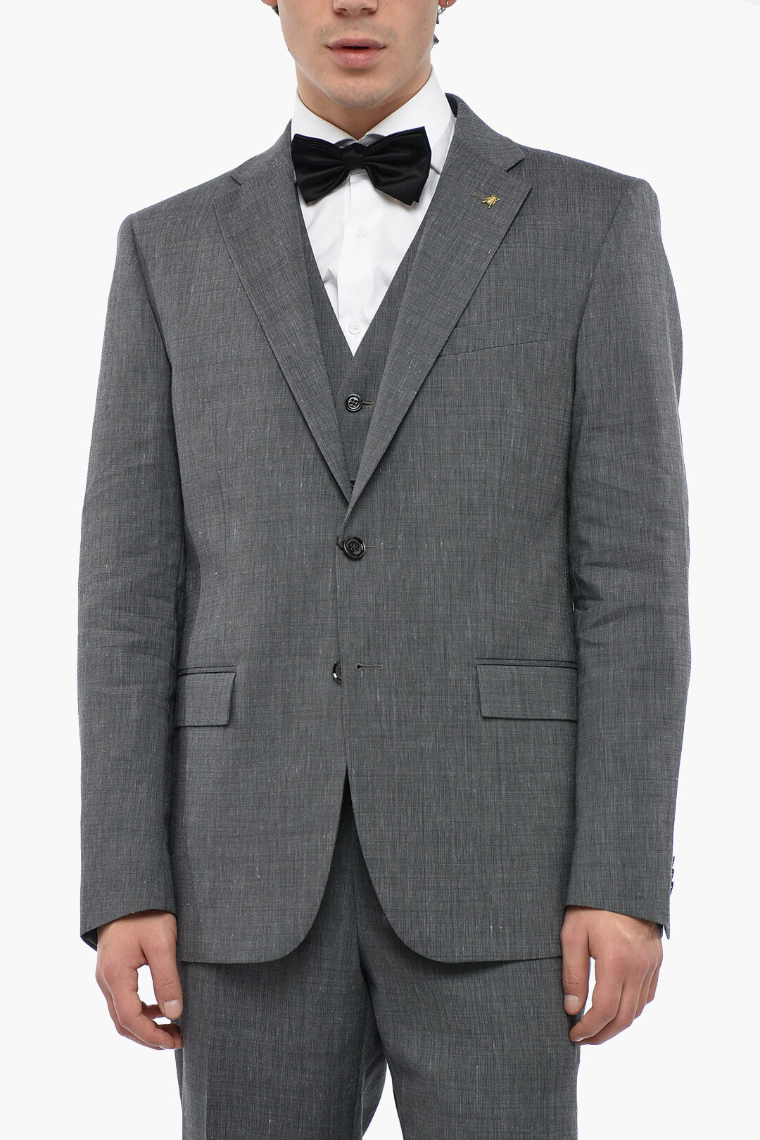 Corneliani CC COLLECTION Linen Blend REFINED Suit with Vest men ...