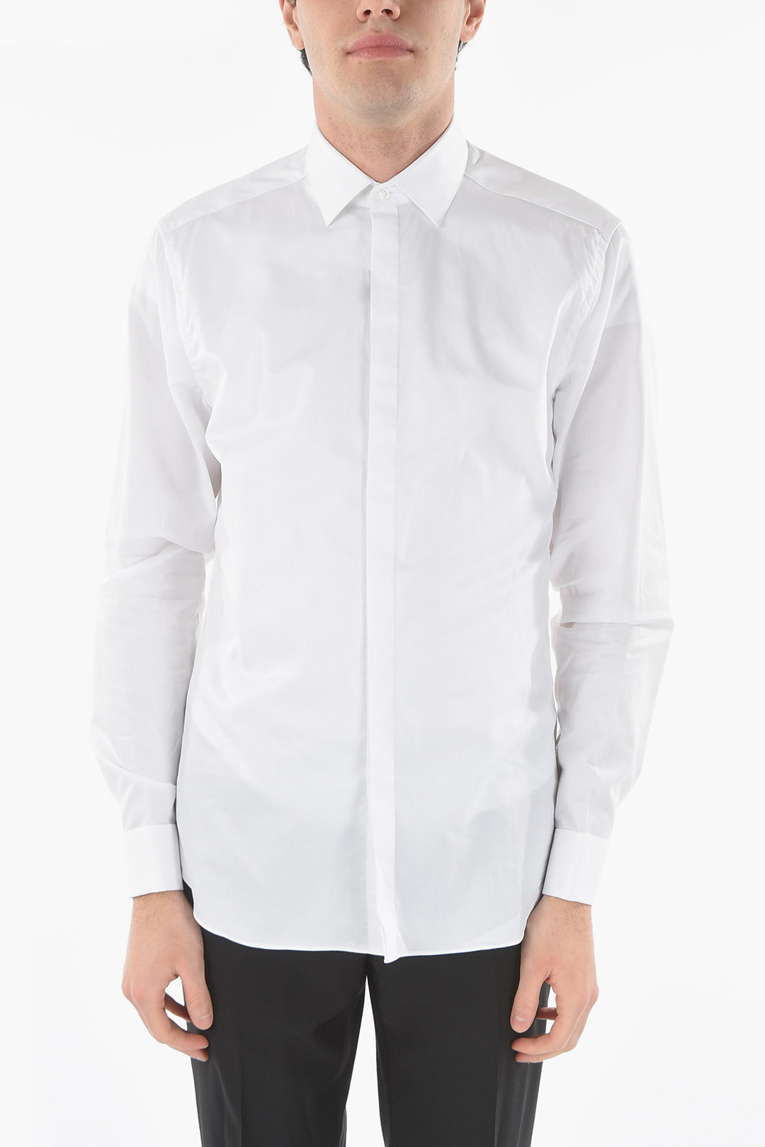 Corneliani CC COLLECTION Micro Checked Spread Collar Shirt men ...
