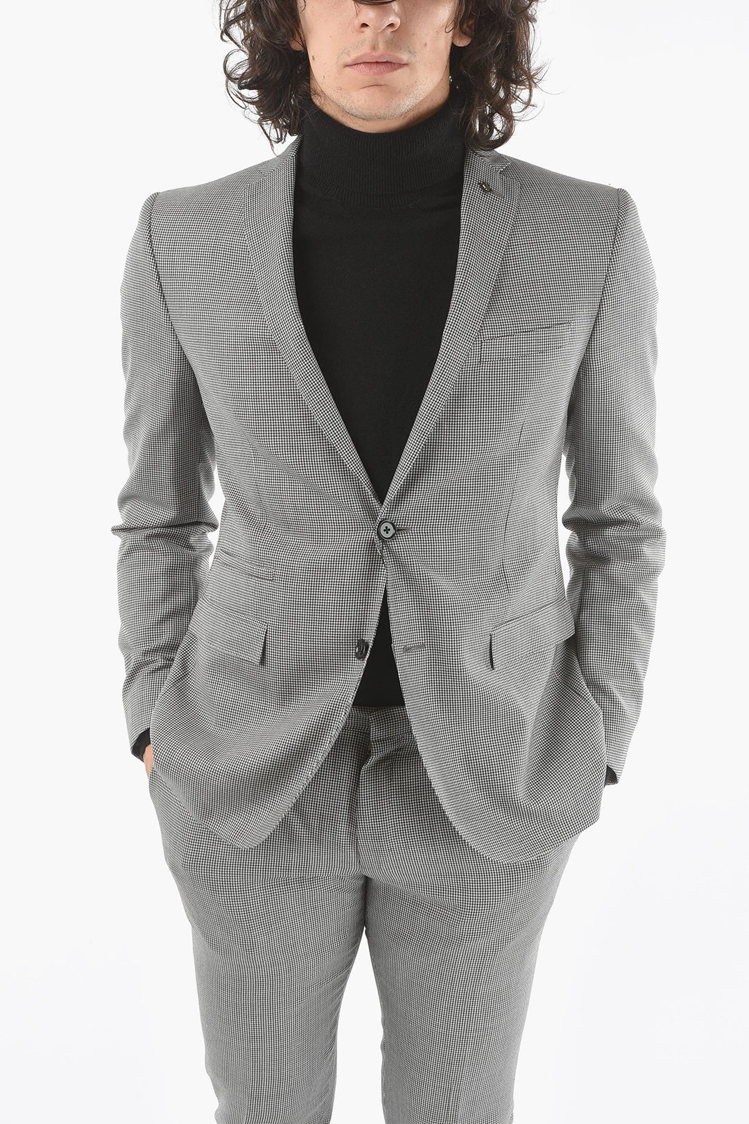 Corneliani CC COLLECTION RESET Lined Houndstooth Suit with Flap Pocket ...