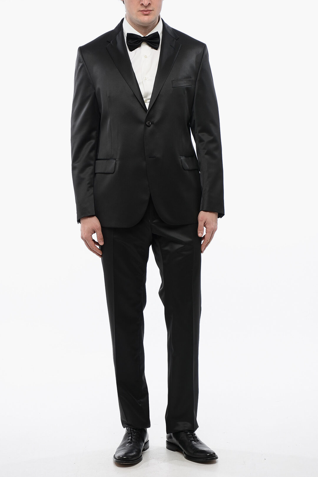 Corneliani CC COLLECTION Satin 2-Buttons Suit with No Hem Pants men ...