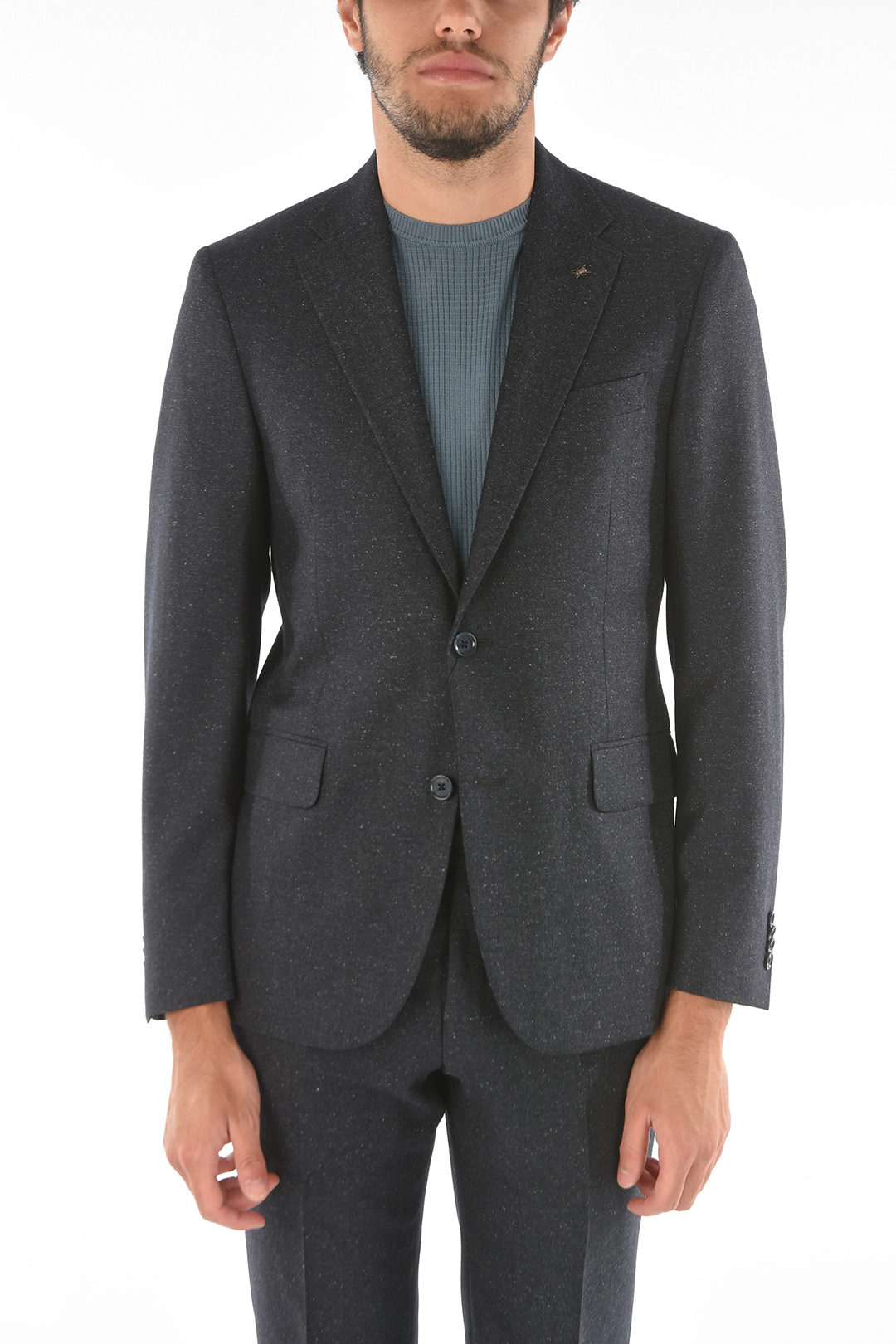 Corneliani CC COLLECTION silk and virgin wool RIGHT notch lapel 2 ...