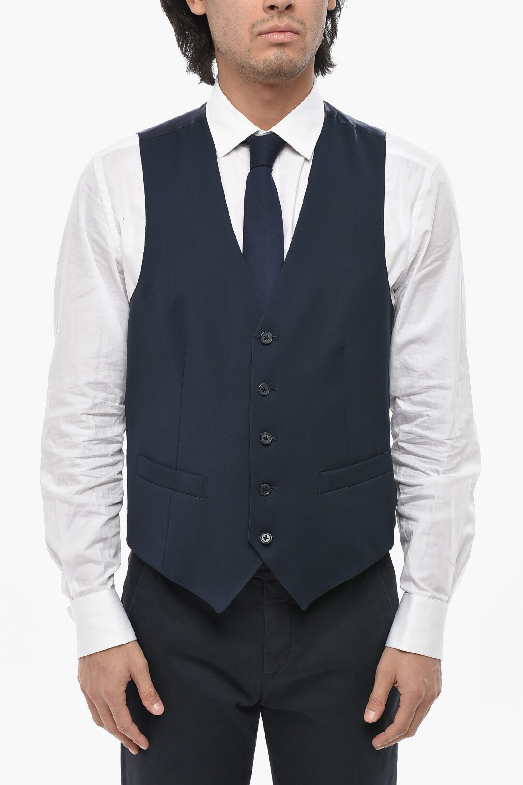 Corneliani CC COLLECTION Solid Color Waistcoat with Martingale men ...