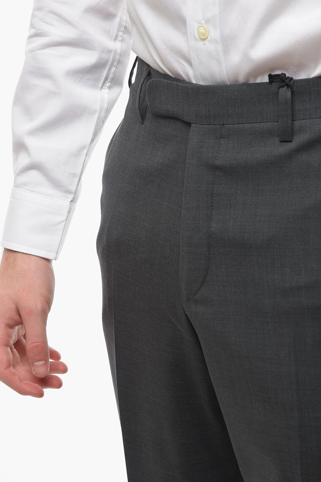 Corneliani CC COLLECTION Stretch Wool REFINED Pants with Hidden ...