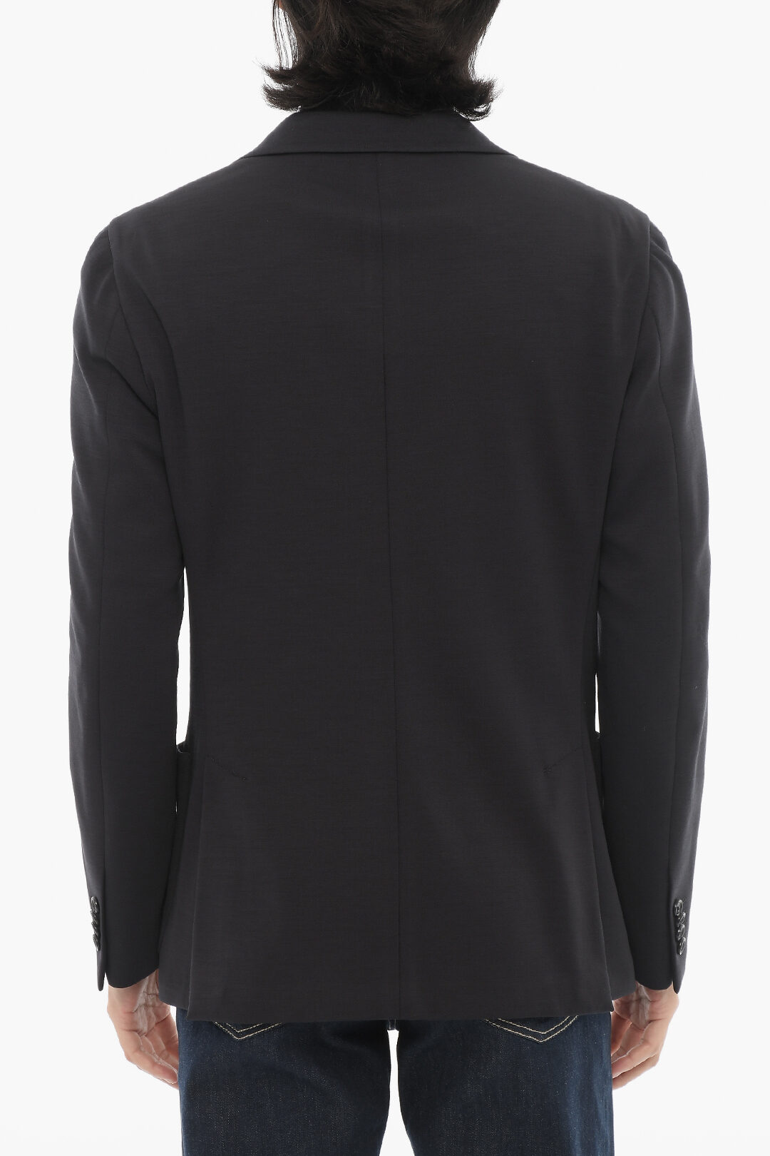 Corneliani CC COLLECTION Virgin Wool Blend Unlined Blazer with Side ...