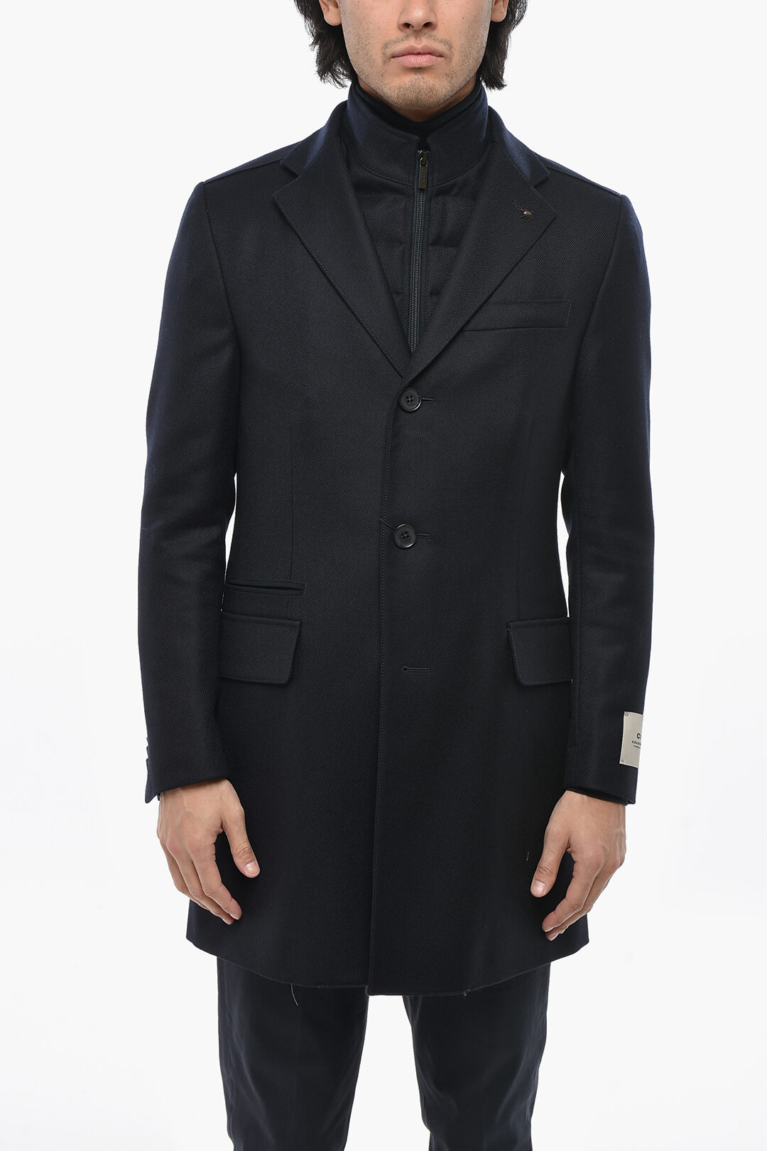 Corneliani CC COLLECTION Virgin Wool Gabardine Coat with Removable ...