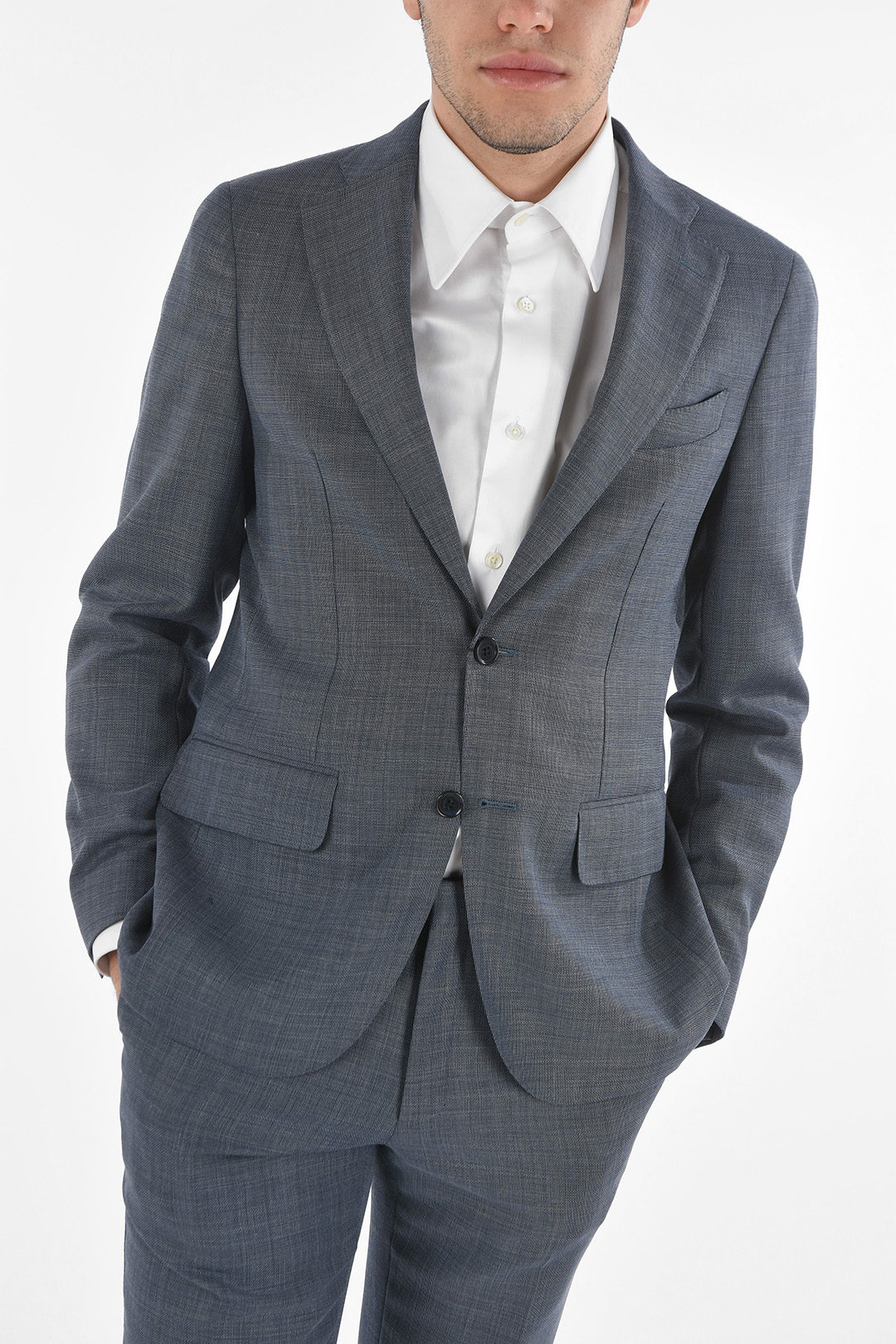 Corneliani CC COLLECTION Virgin Wool RETAILORED Suit with Basket Weave ...