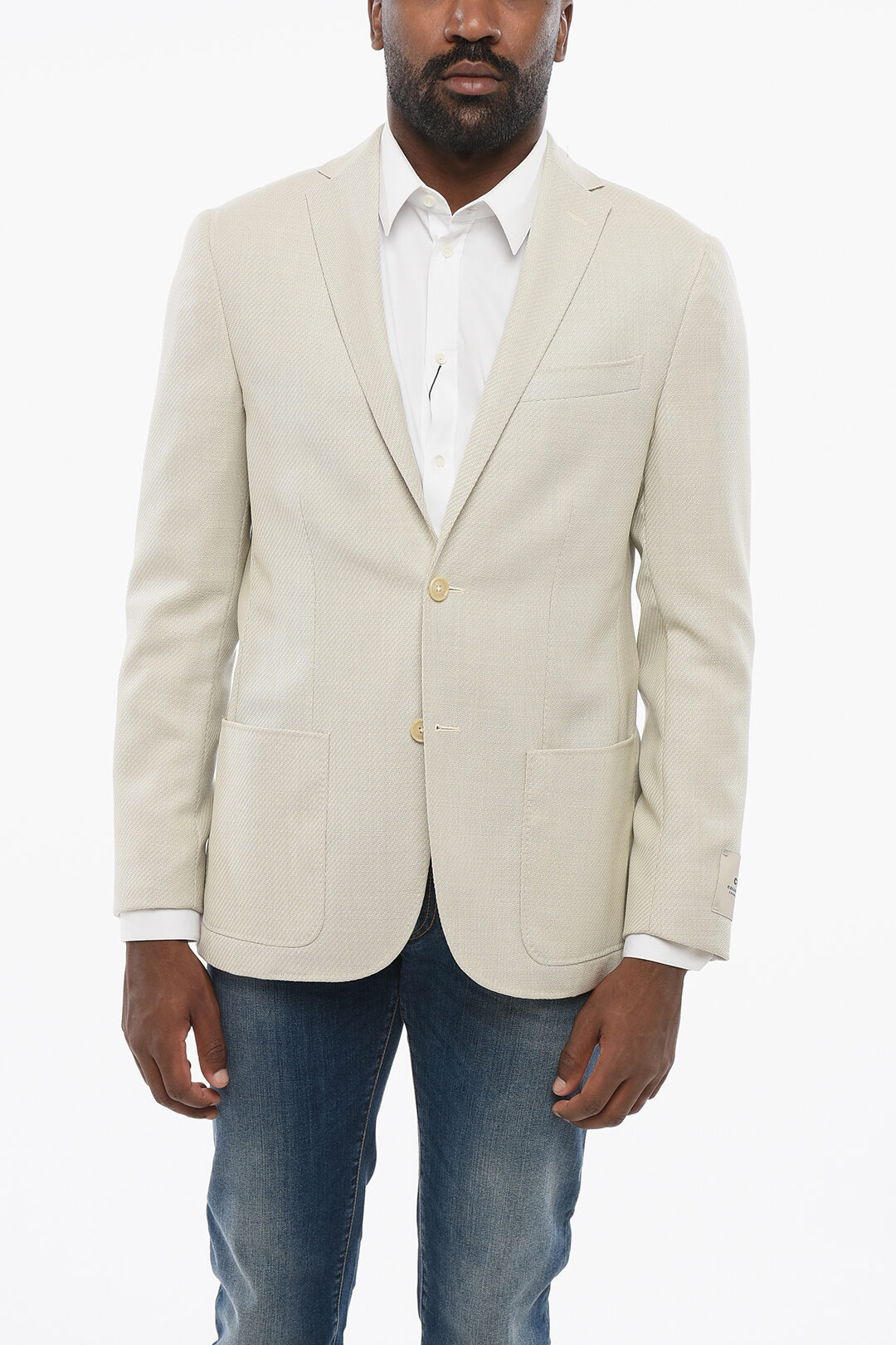 Corneliani CC COLLECTION Virgin Wool Side Vents Notch Lapel 2-Button ...