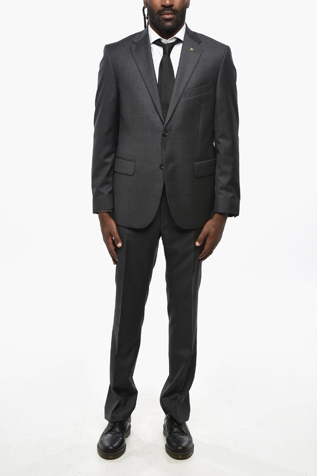 Corneliani CC COLLECTION Virgin Wool Side Vents Notch Lapel 2-Button ...
