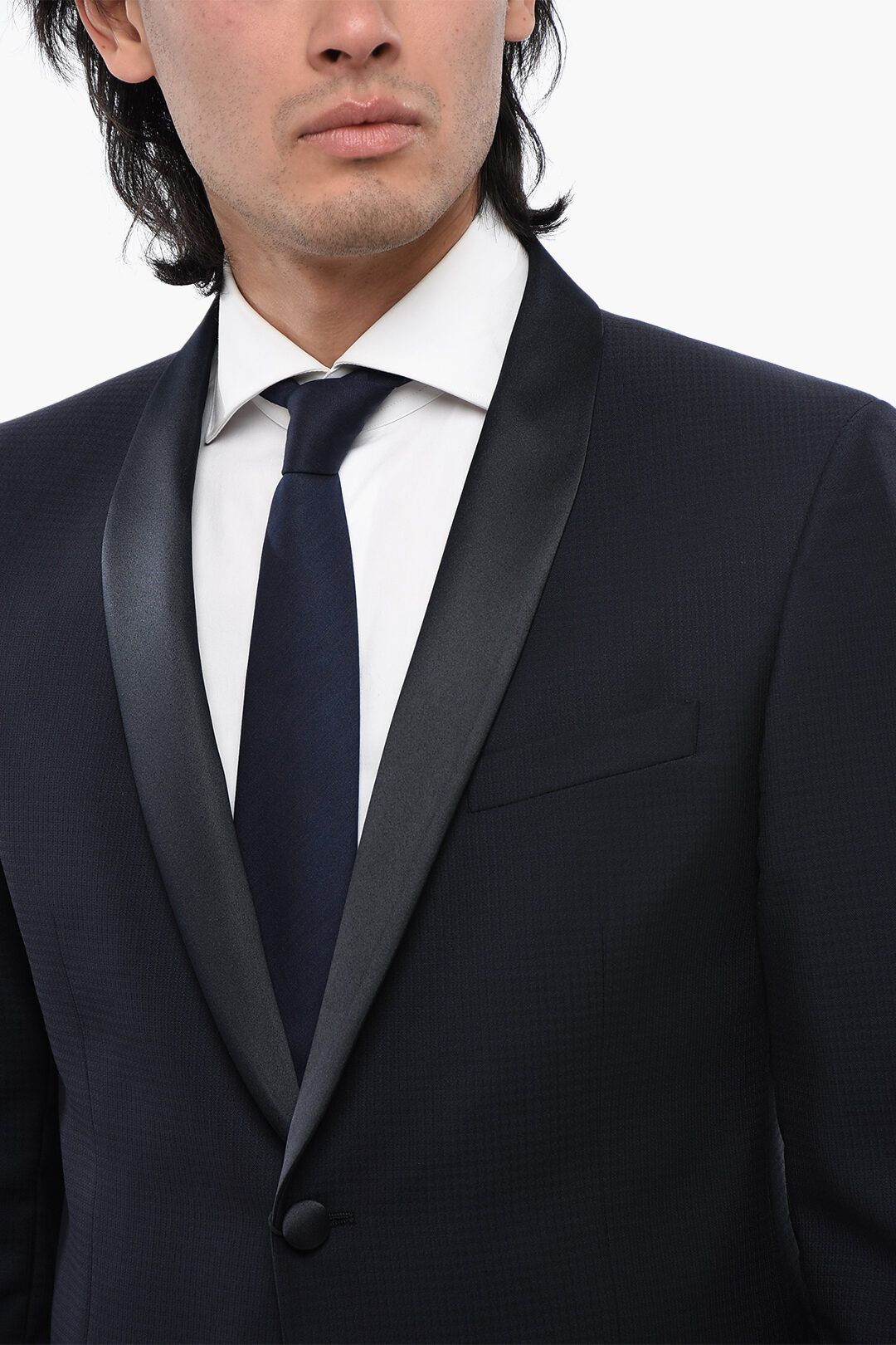 Corneliani CC COLLECTION Virgin Wool Side Vents Shawl Lapel Tuxedo ...