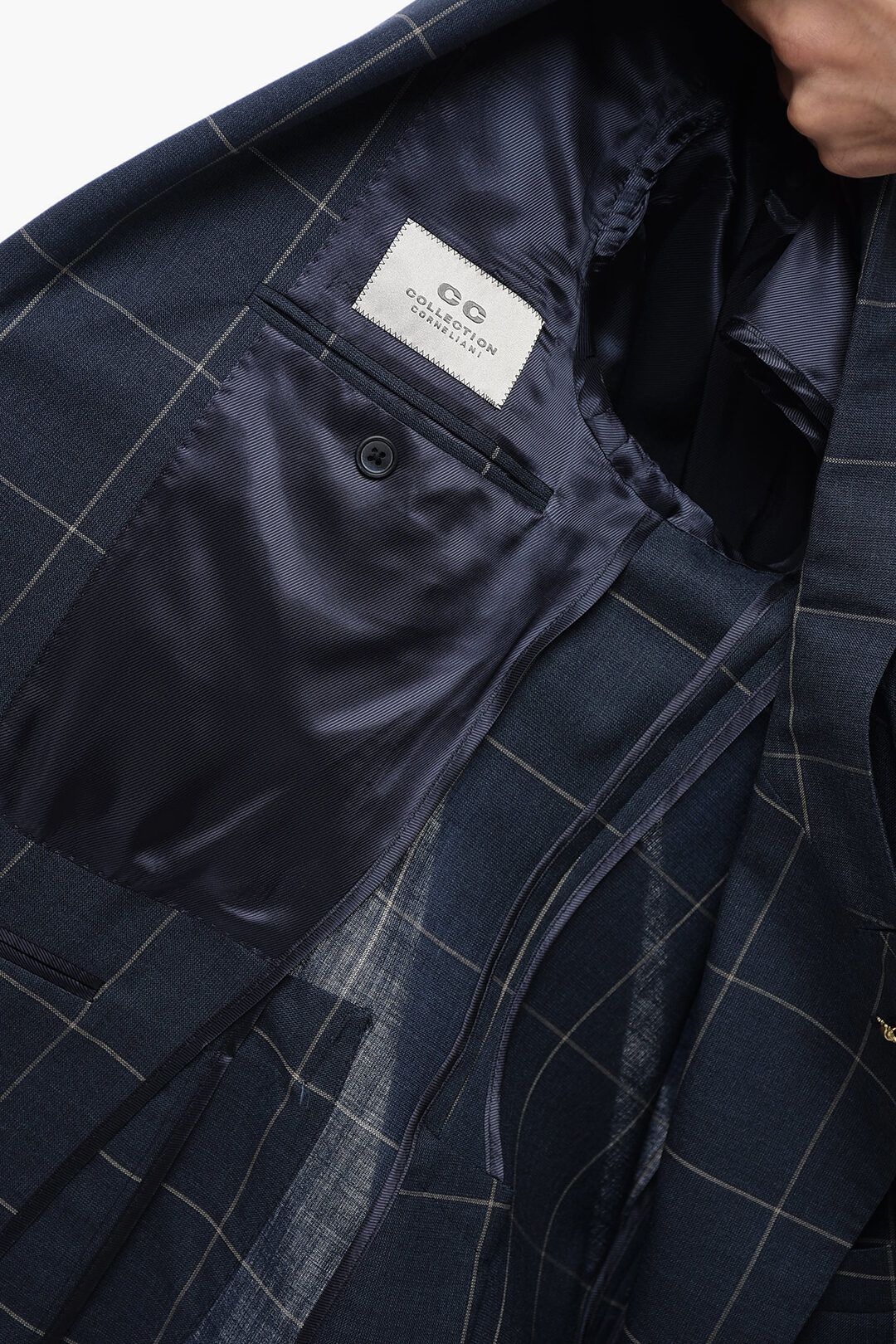 Corneliani CC COLLECTION Windowpane Checked Virgin Wool 2-Buttons Suit ...