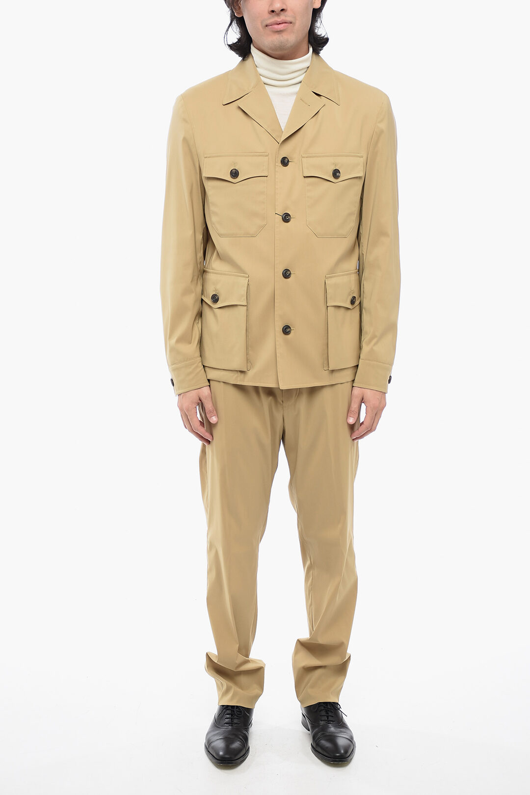 Corneliani Center Vent Notch Lapel Safari Suit men - Glamood Outlet