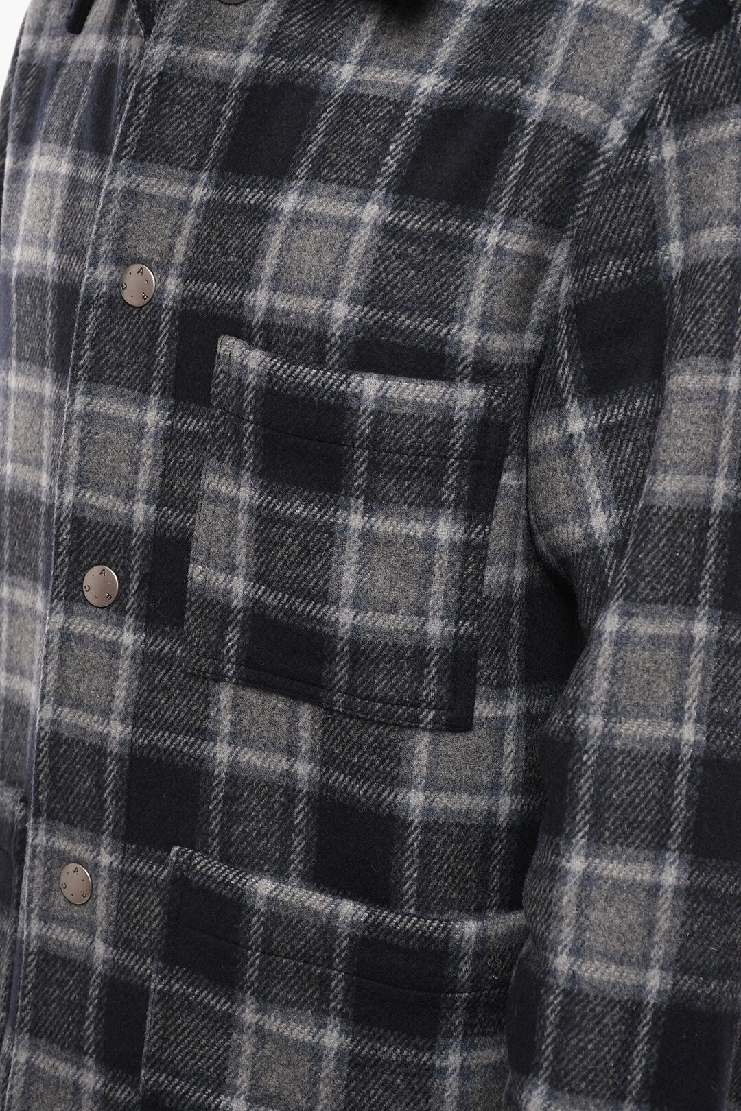 A.P.C. Checked Pattern Wool Blend Overshirt men - Glamood Outlet