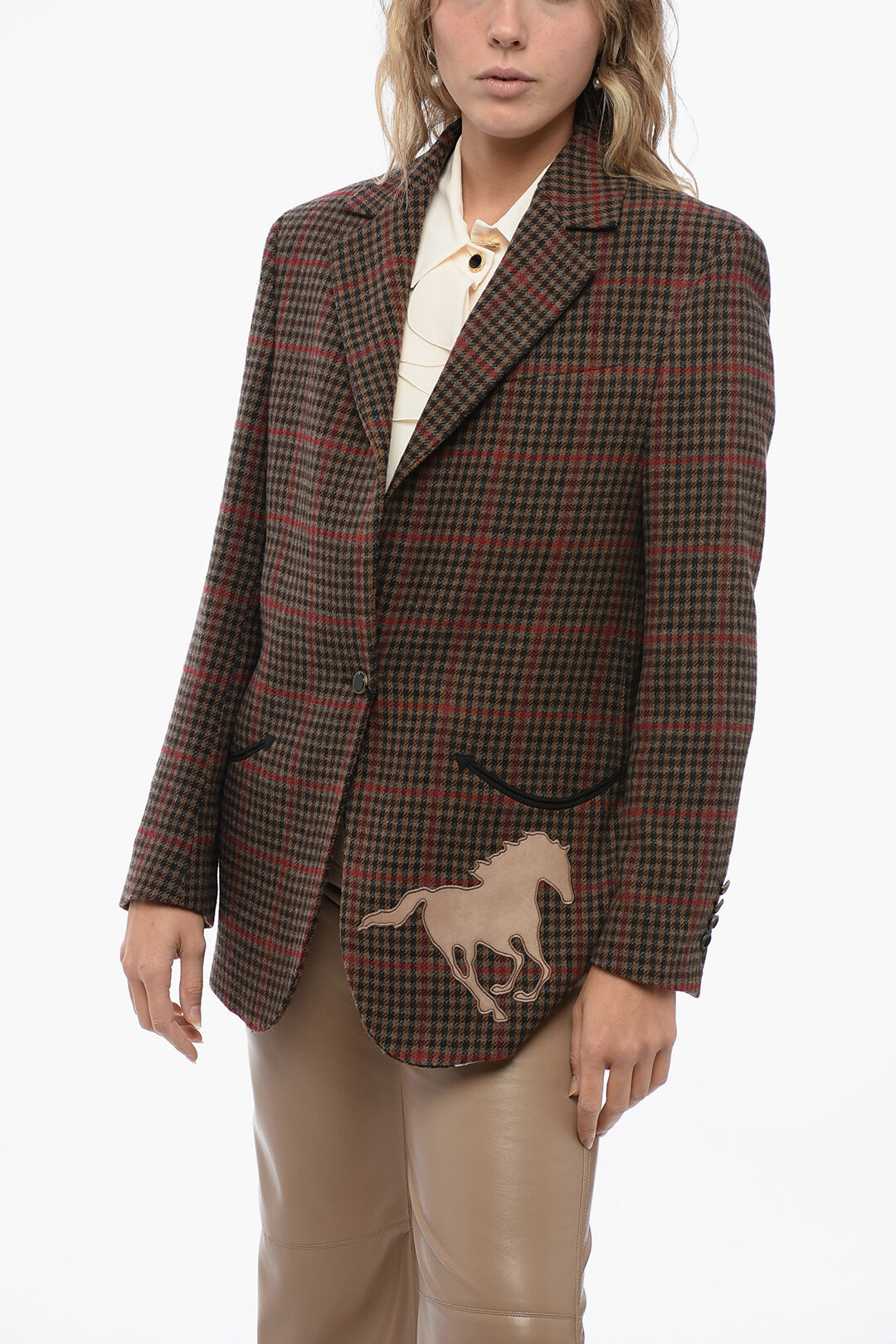 Washington Dee Cee Checked RODEO Blazer with Leather Details damen ...