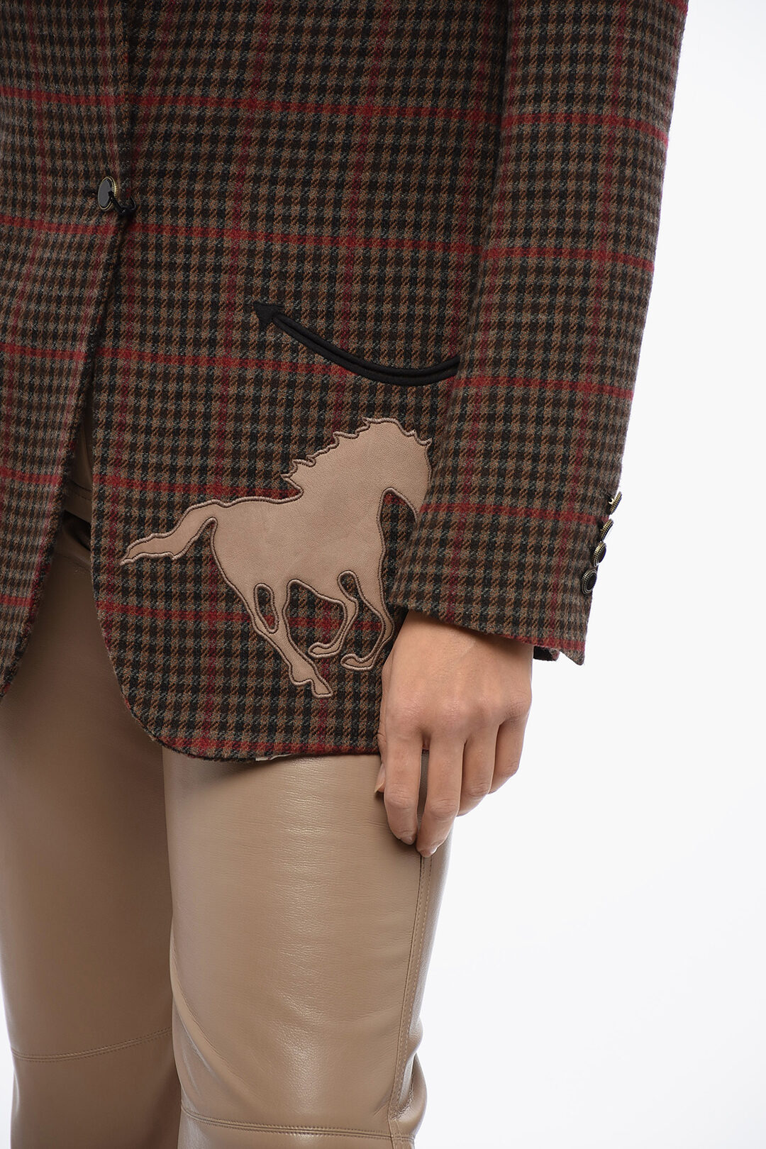 Washington Dee Cee Checked RODEO Blazer with Leather Details damen ...