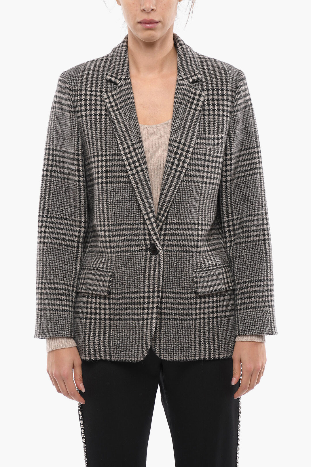 Isabel Marant Checkered Double Breasted Wool Blazer women - Glamood Outlet