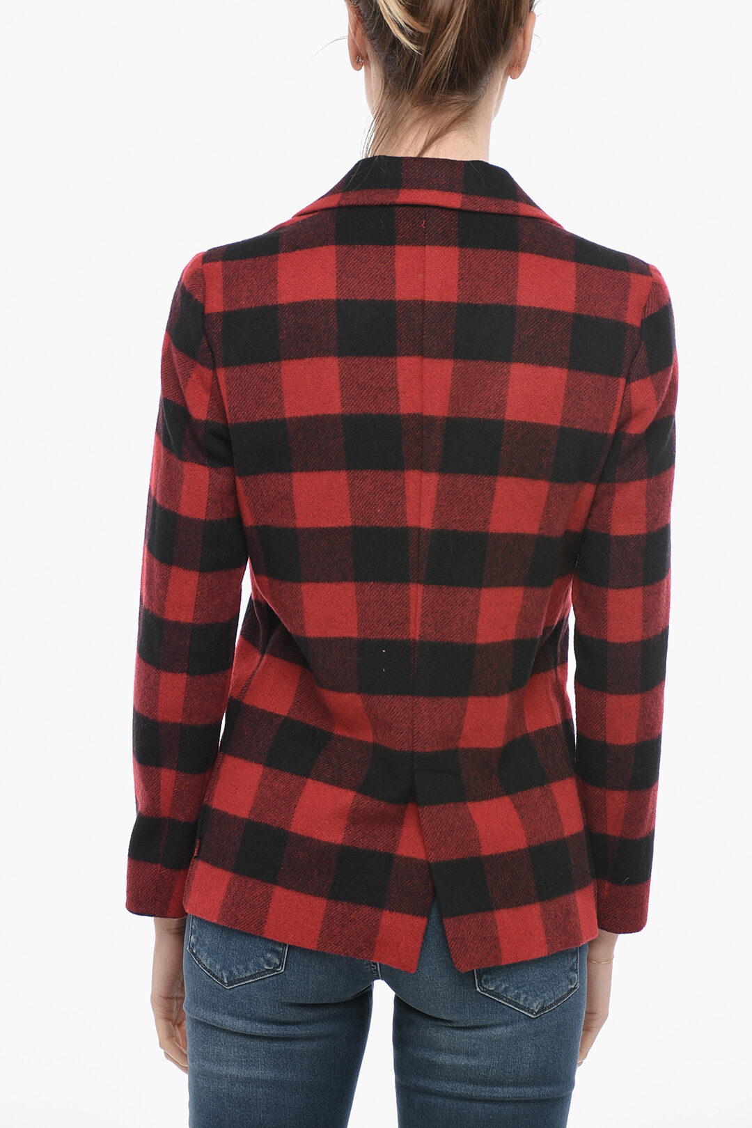 Woolrich Checkered STRETCH Wool Blend Blazer women - Glamood Outlet