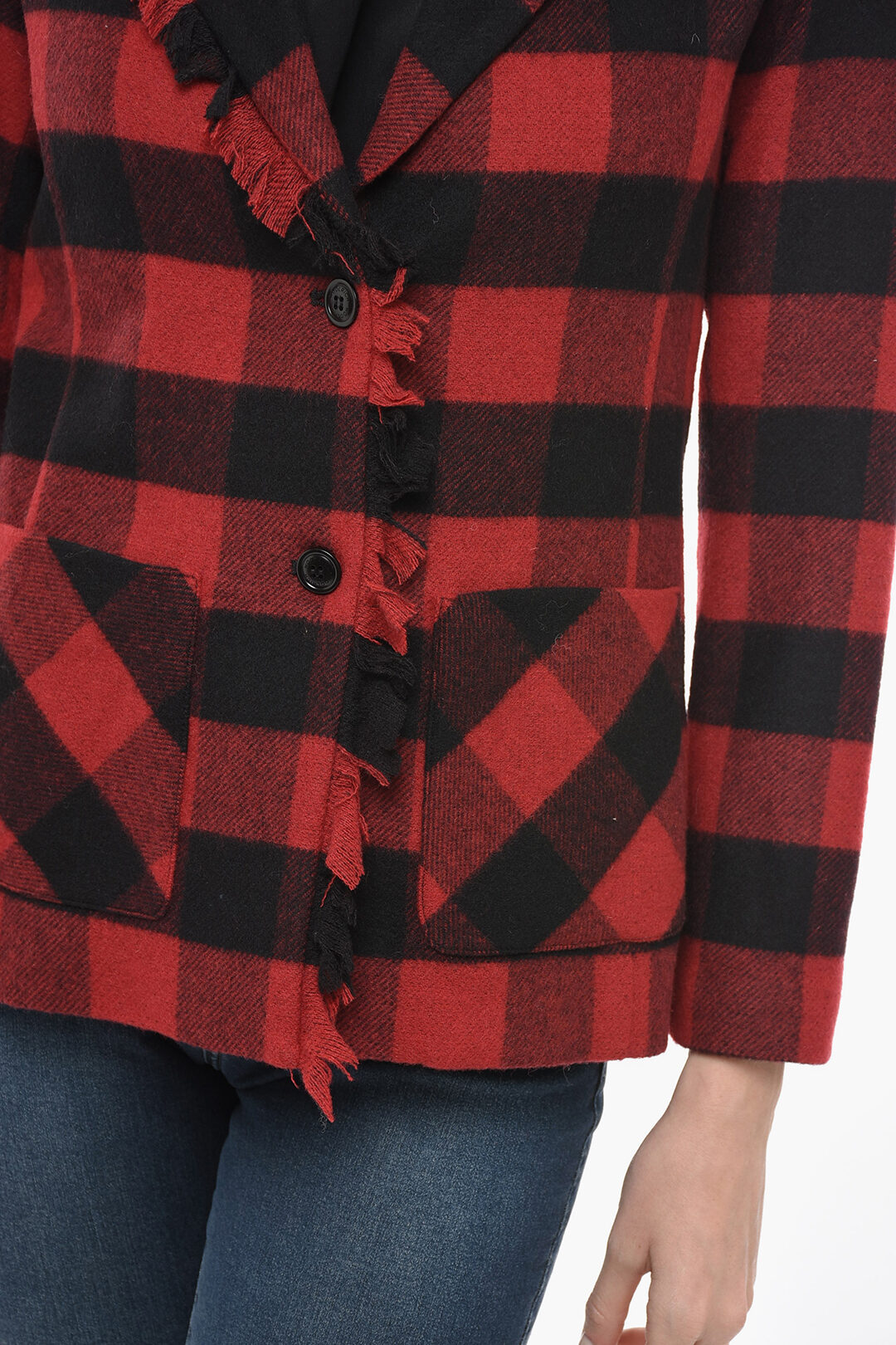 Woolrich Checkered STRETCH Wool Blend Blazer women - Glamood Outlet