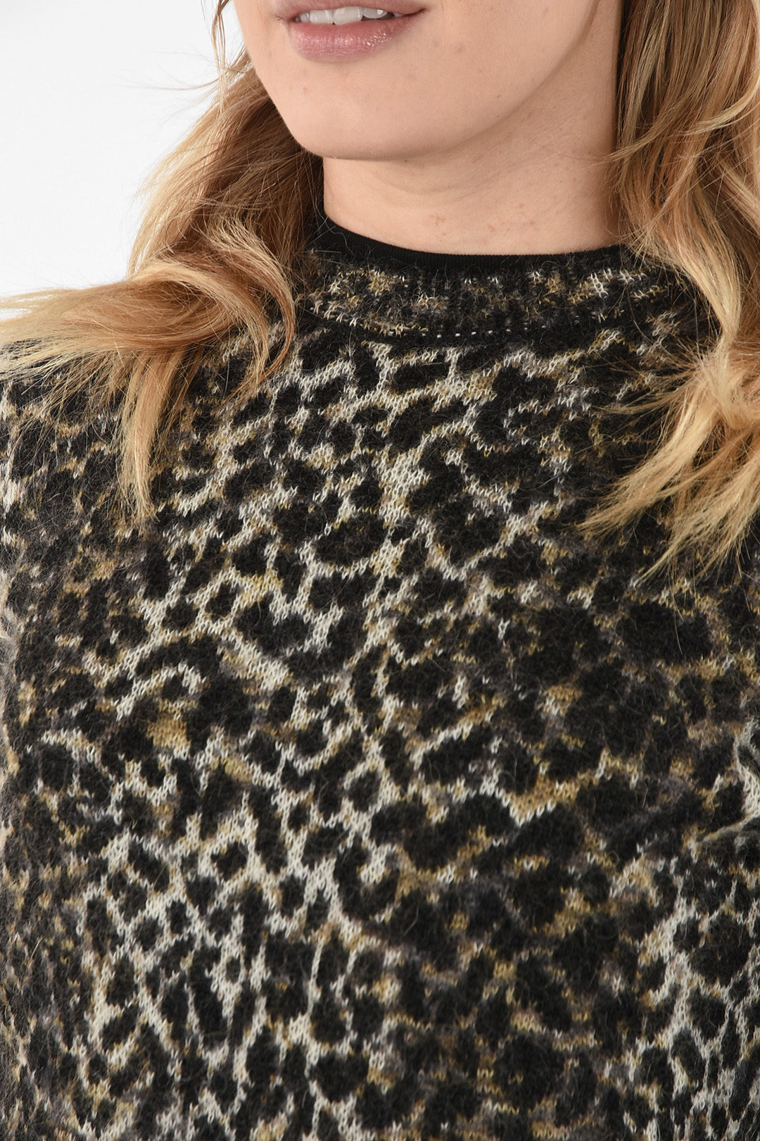 Saint Laurent cheetah-print crew-neck sweater women - Glamood Outlet