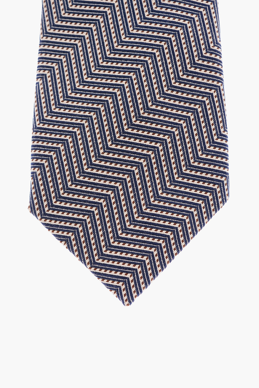 Corneliani Chevron Motif Kipper Tie men - Glamood Outlet