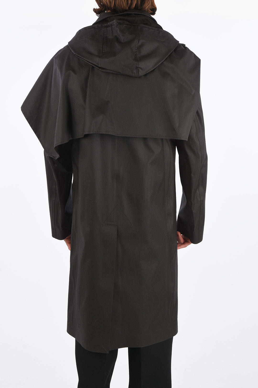 Bottega Veneta Coated Cotton Overcoat with Hood men - Glamood Outlet