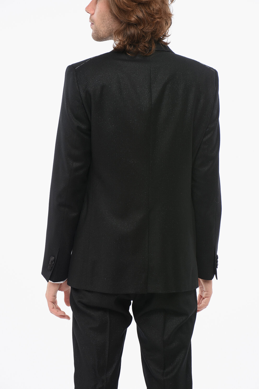 Corneliani CODE Glittery Double-breasted Suit with Satin Lapel men ...