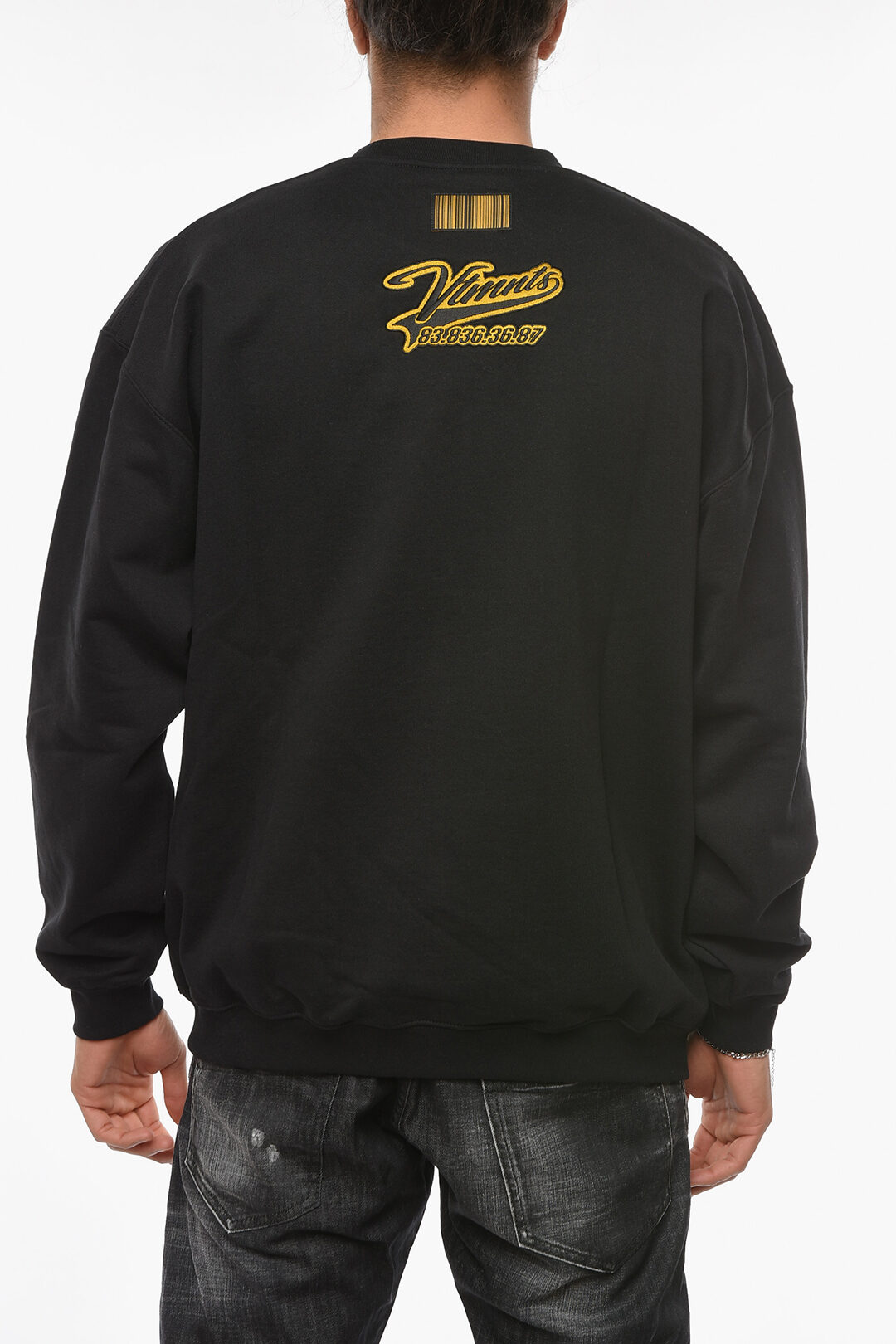 Vetements COLLEGE Crew-neck Sweatshirt with BARCODE Print and Lettering ...