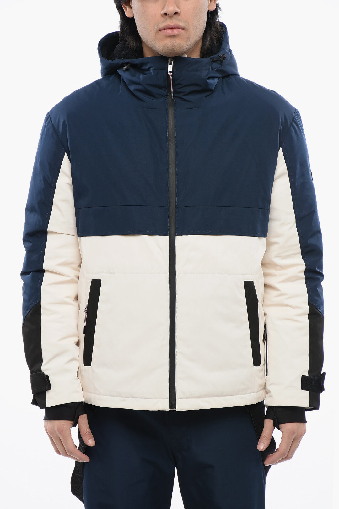 Yves Salomon Color Block Down Jacket with Leather Inner men - Glamood ...