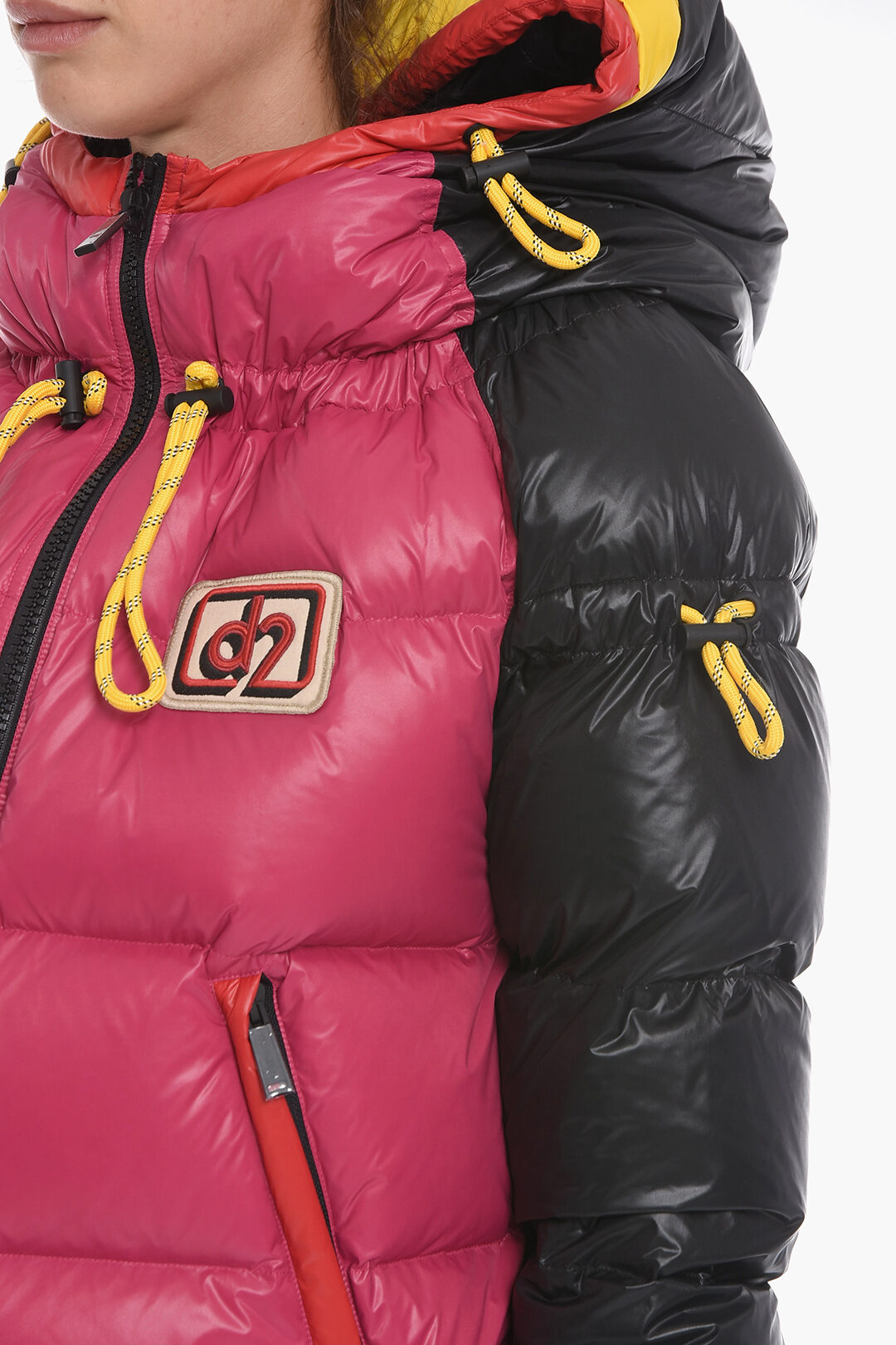 Dsquared2 Color Block Nylon Down Jacket with Logo Patch women - Glamood ...