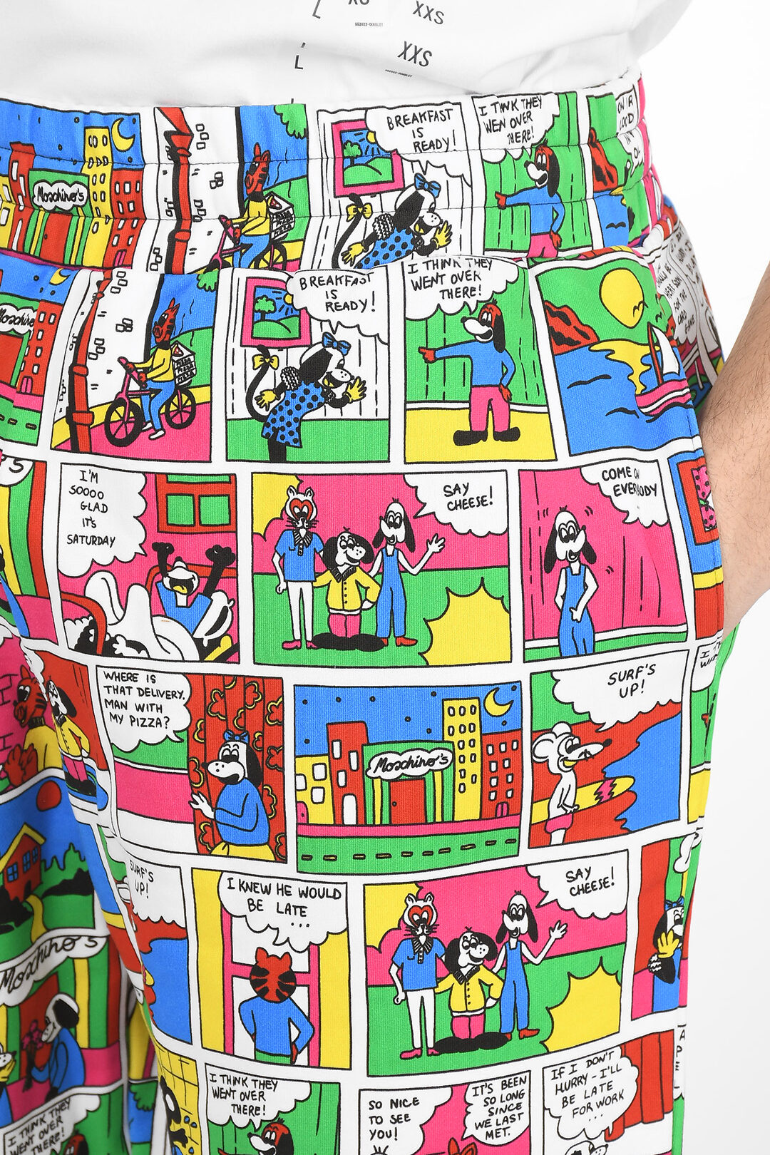 Moschino Comic Print Brushed Cotton Shorts men - Glamood Outlet