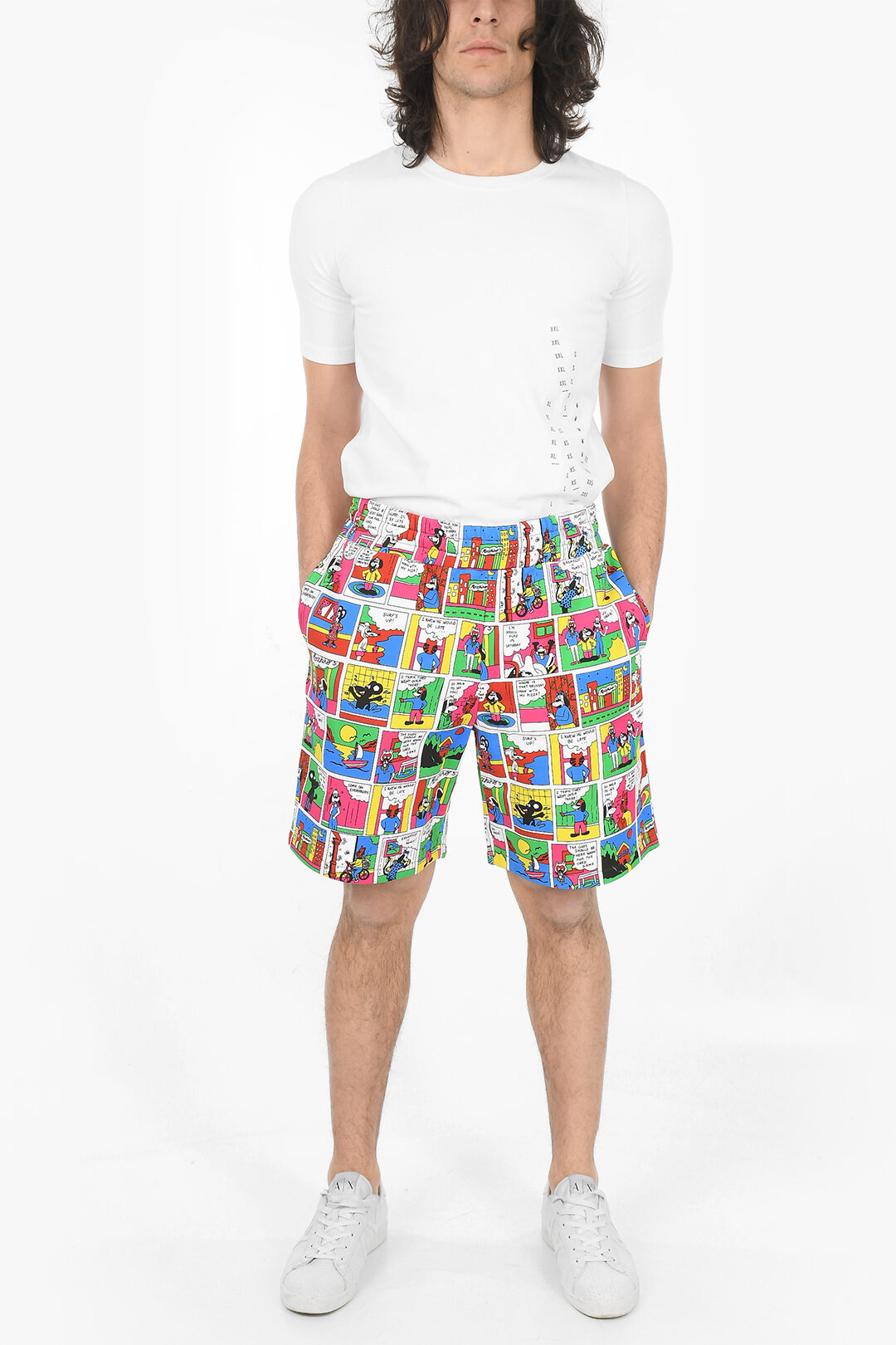 Moschino Comic Print Brushed Cotton Shorts men - Glamood Outlet